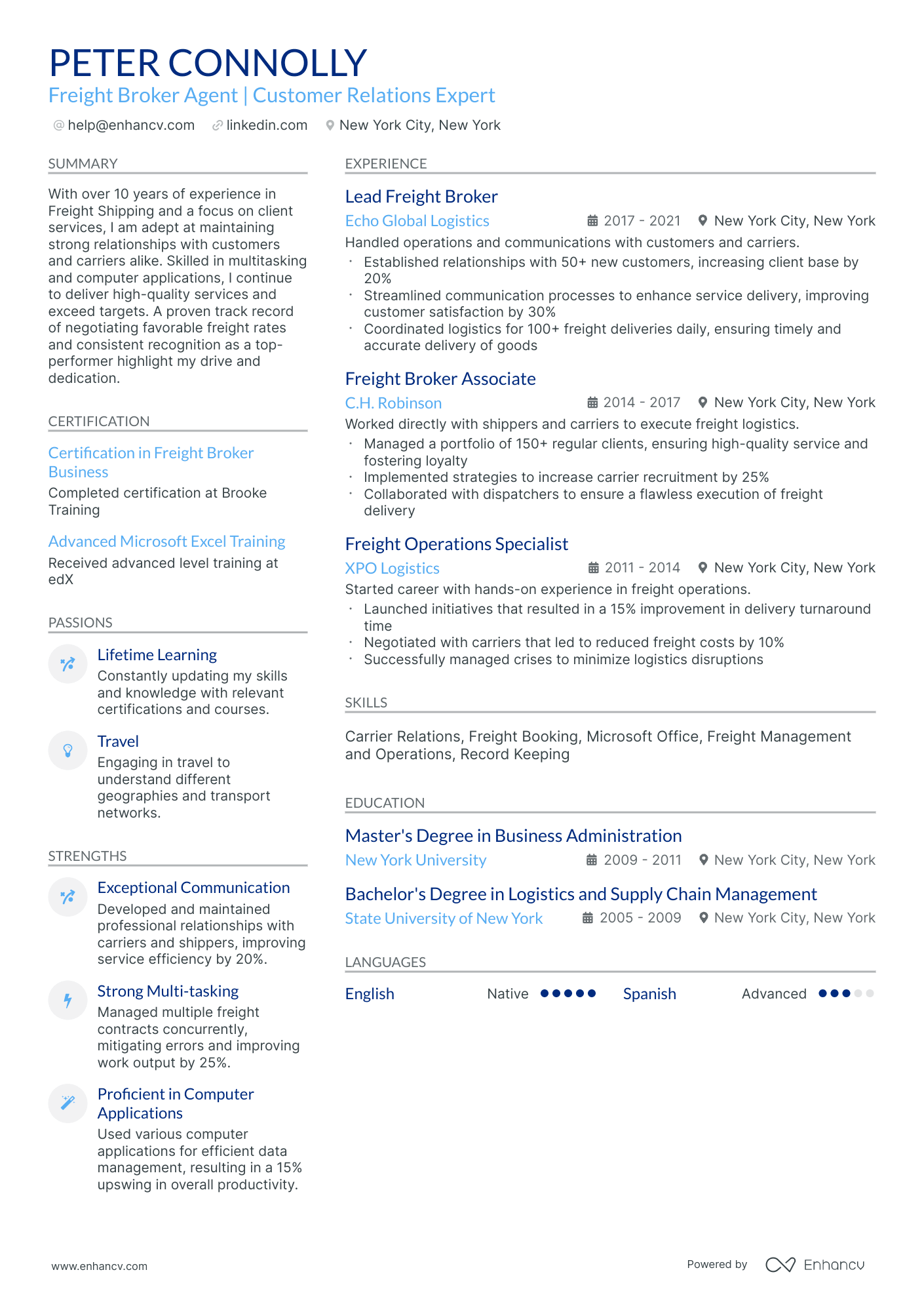 10 Freight Broker Resume Examples & Guide for 2026