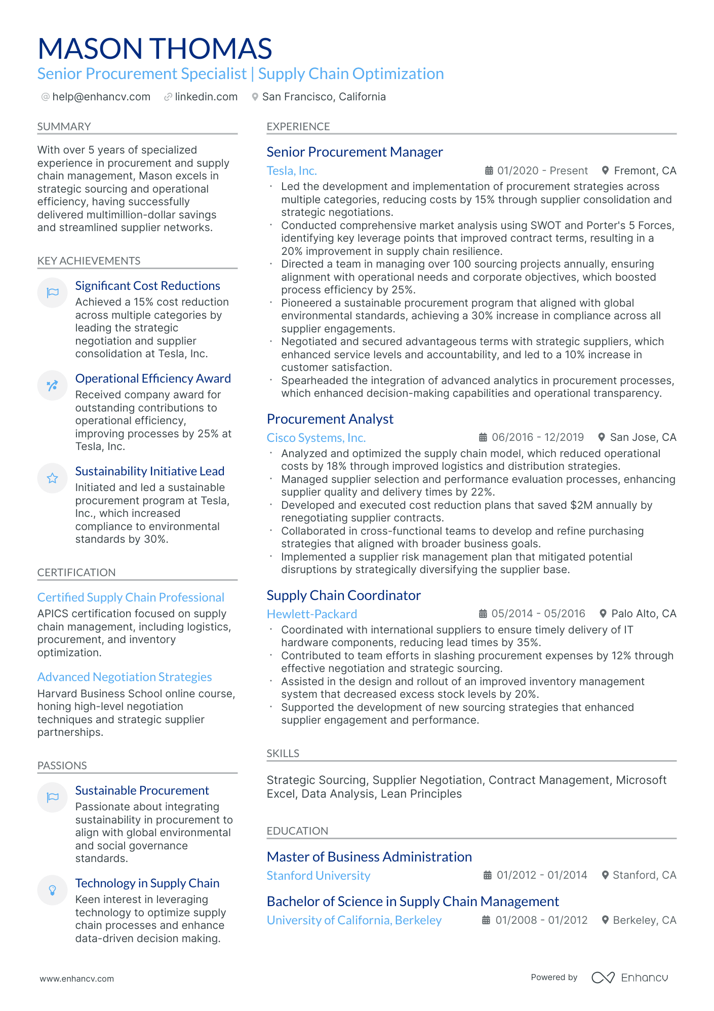 5 Procurement Manager Resume Examples & Guide for 2024