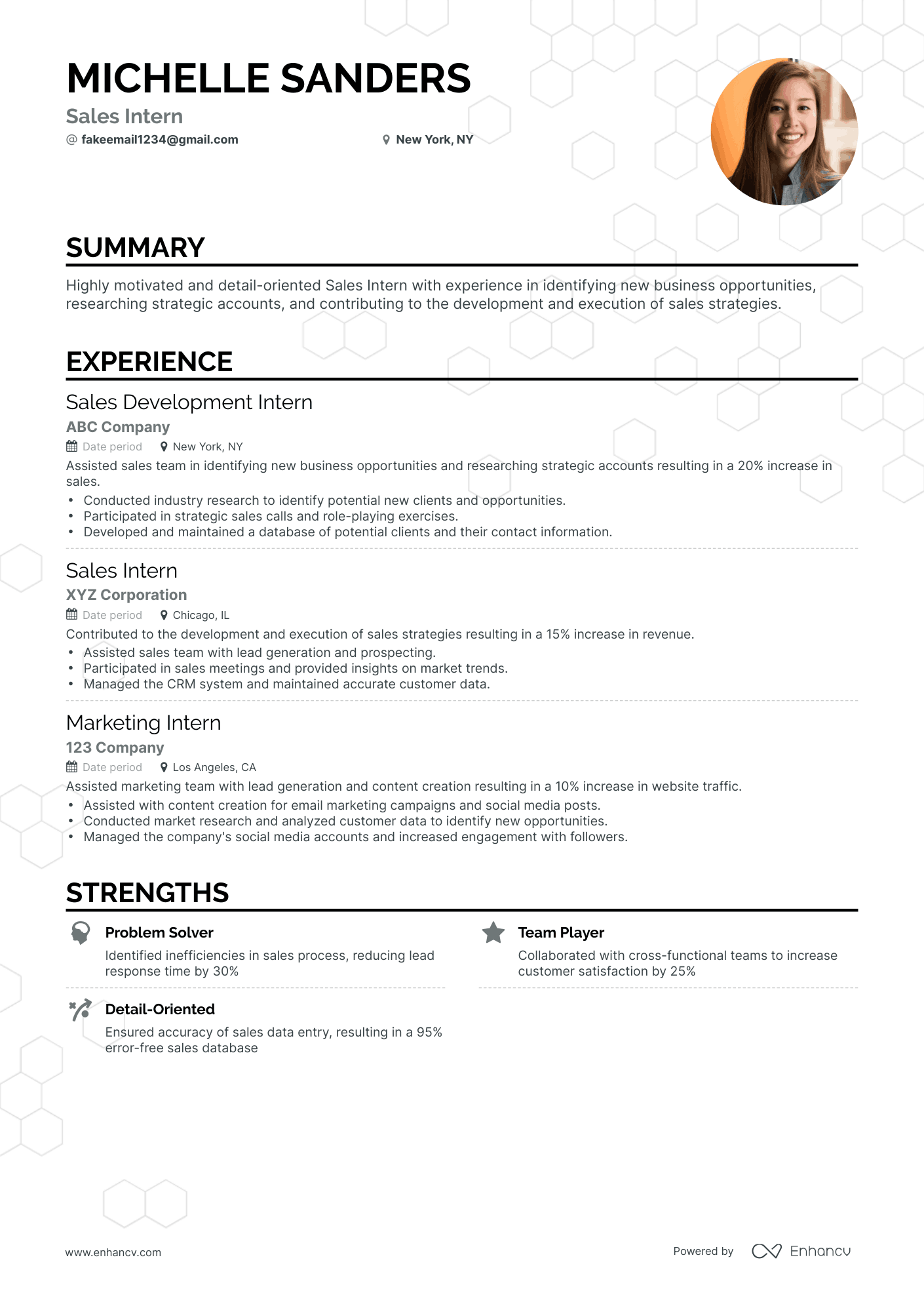 5 Sales Intern Resume Examples & Guide for 2023