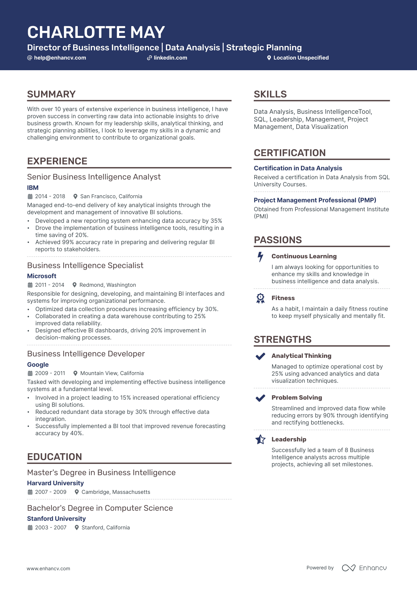 10 Business Intelligence Director Resume Examples & Guide for 2026
