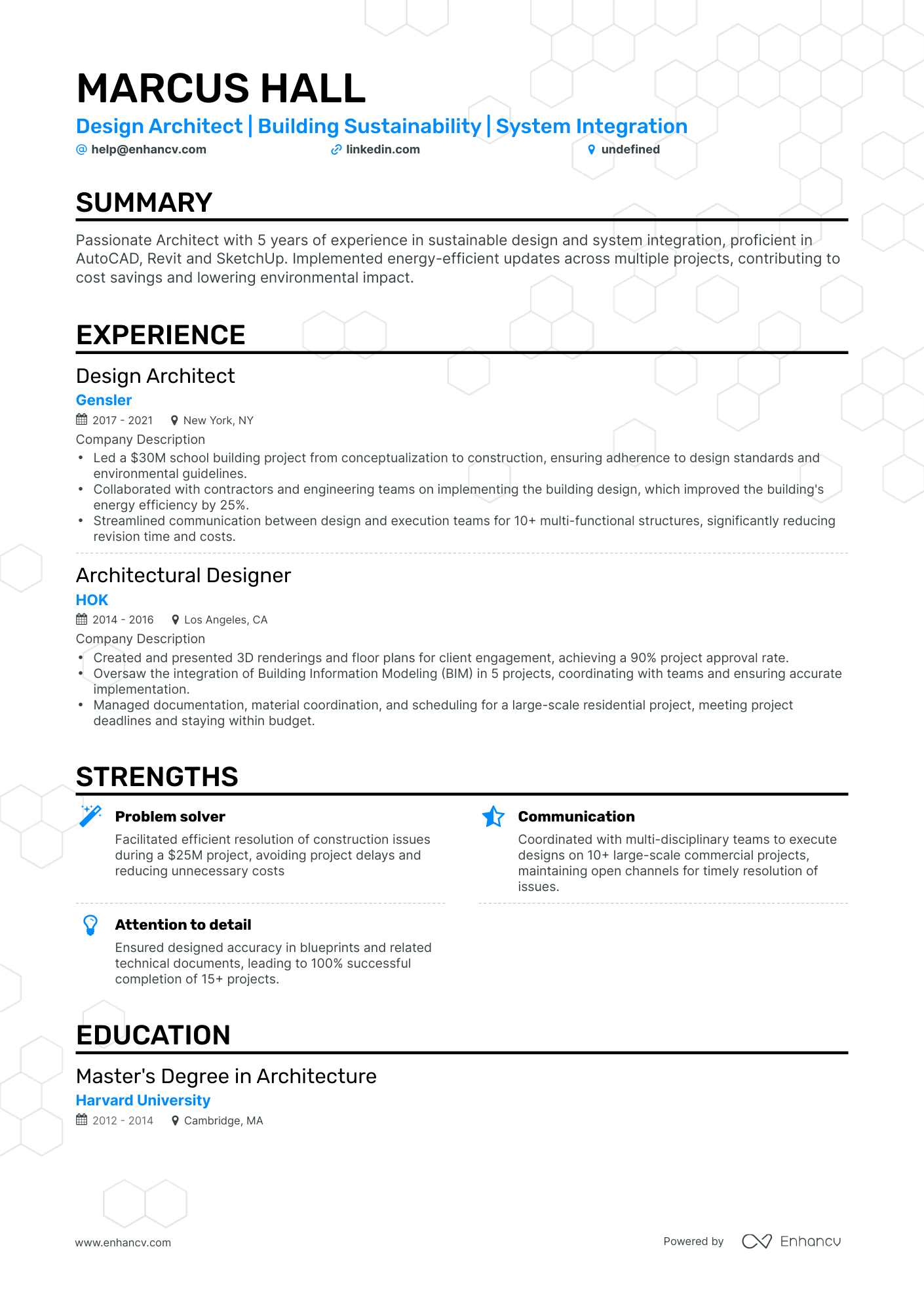 5 Architecture Intern Resume Examples & Guide for 2024