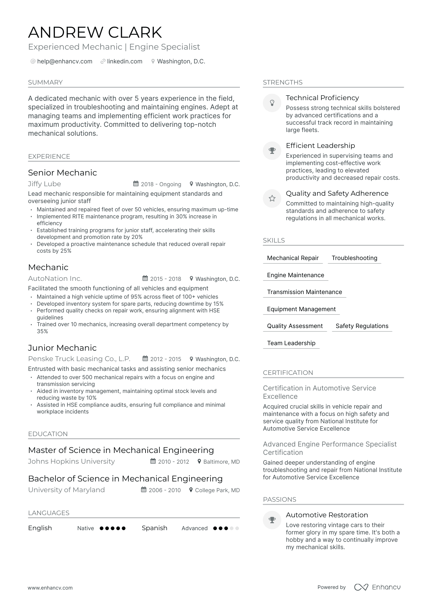 5 Maintenance Mechanic Resume Examples & Guide for 2024