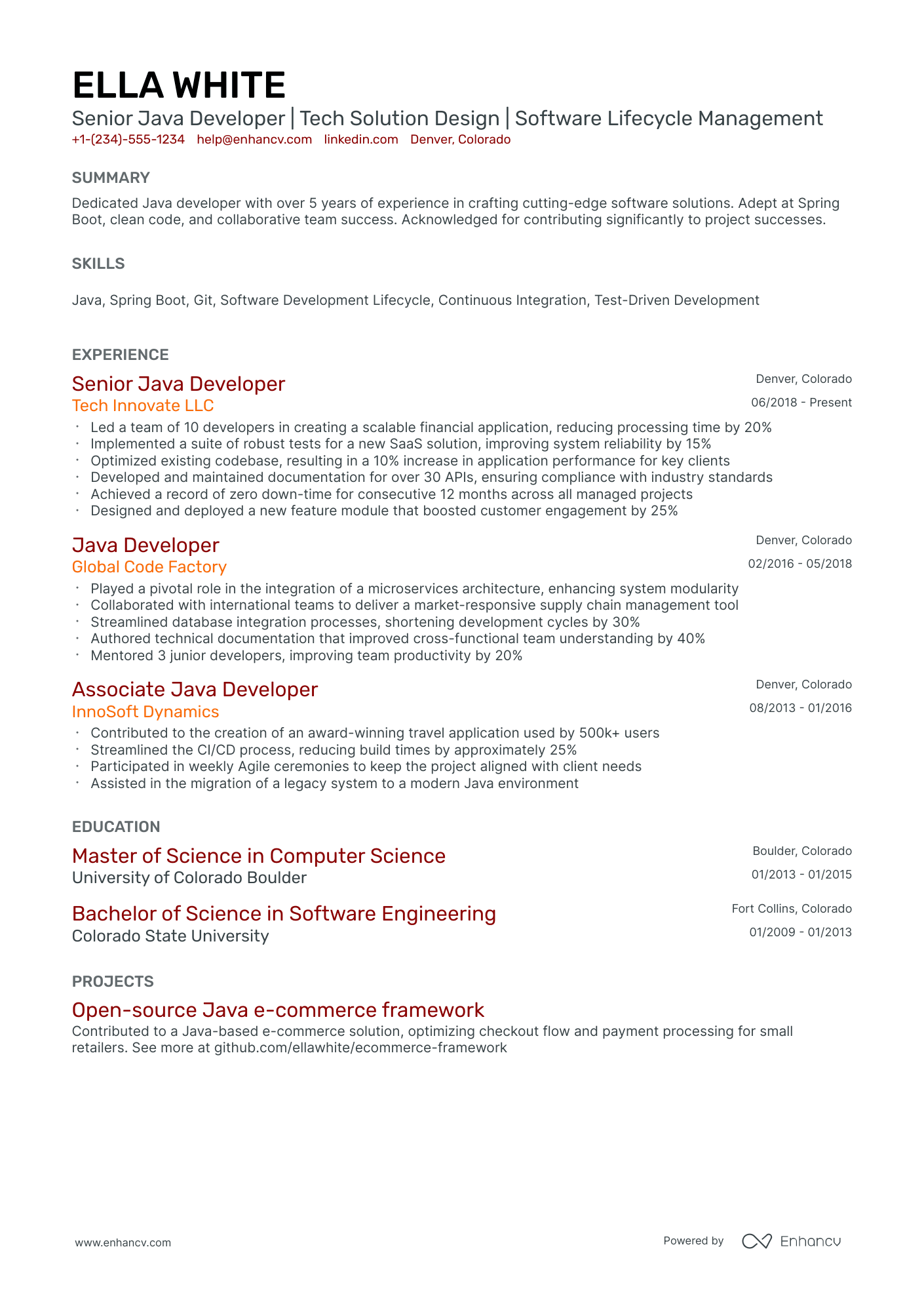 10 Senior Java Developer Resume Examples & Guide for 2025