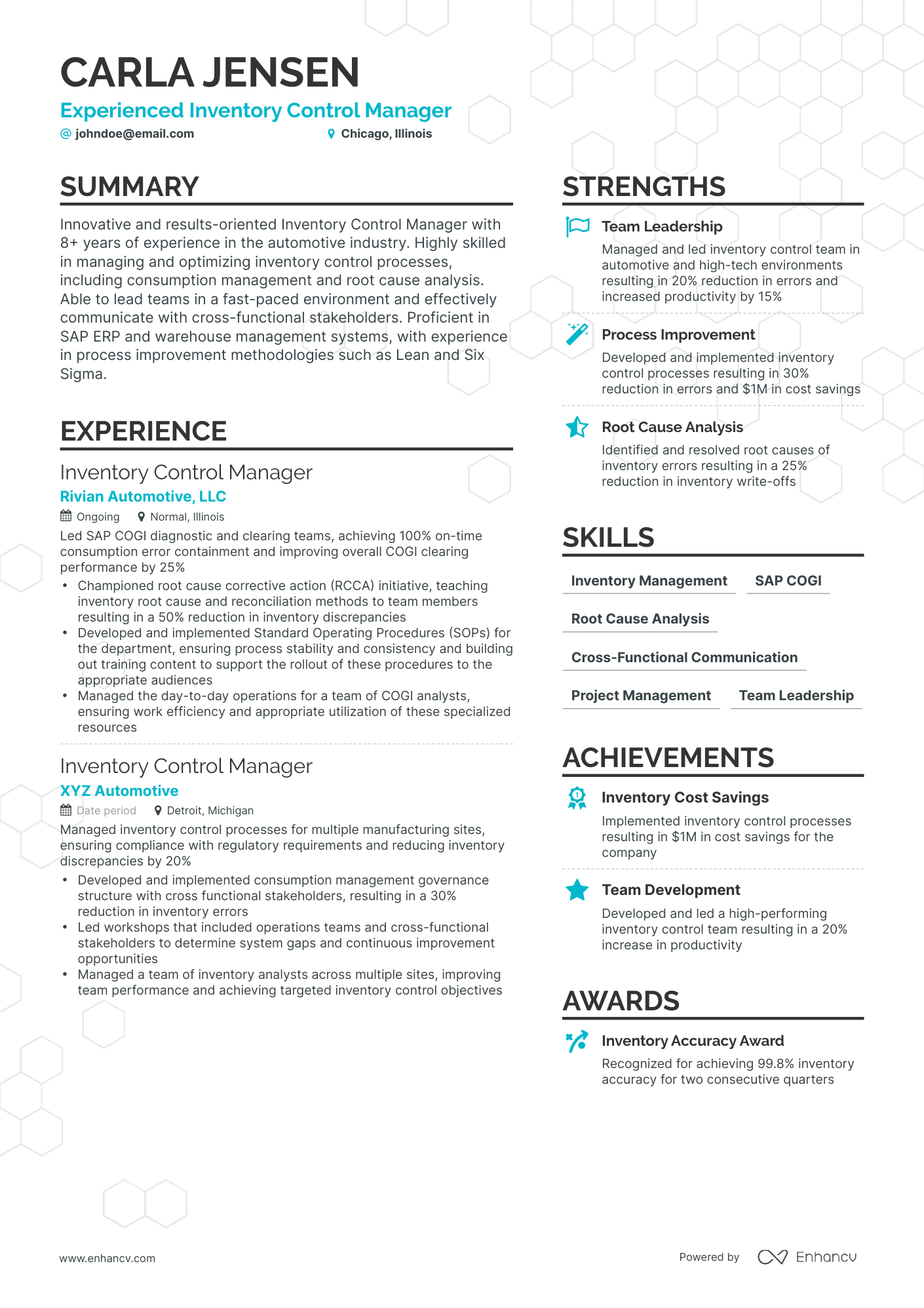5 Inventory Control Manager Resume Examples & Guide for 2023