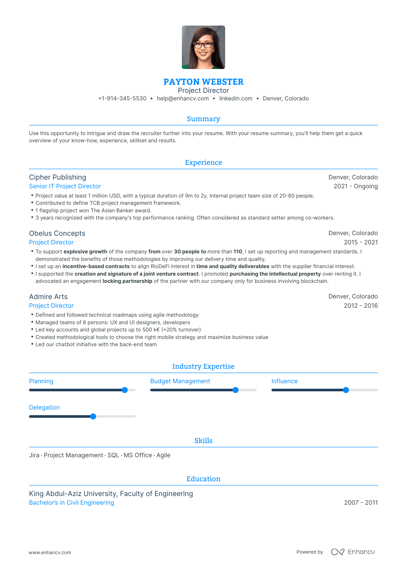 Project Director Resume Examples & Guide for 2023 (Layout, Skills ...
