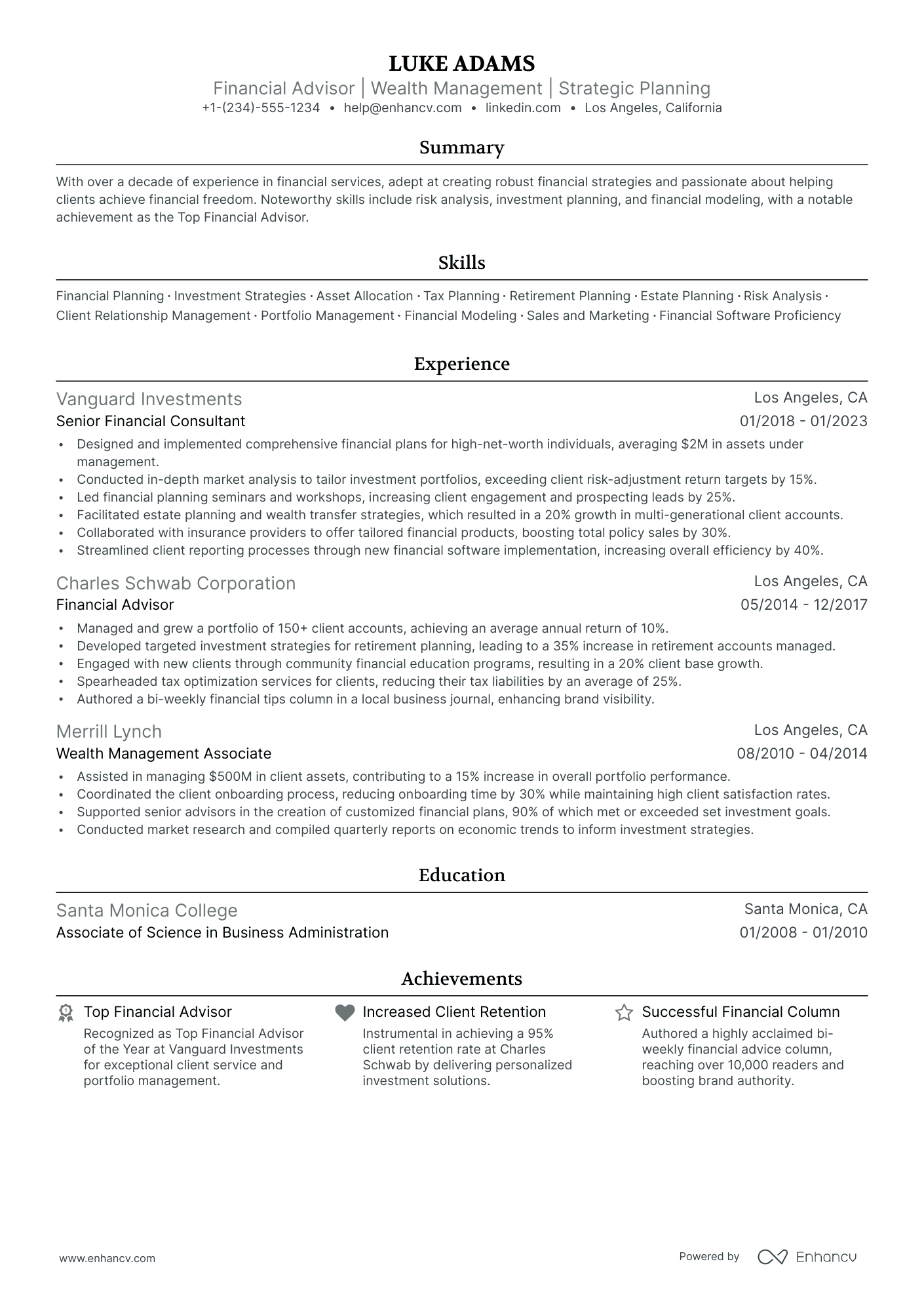 5 Financial Professional Resume Examples & Guide for 2024