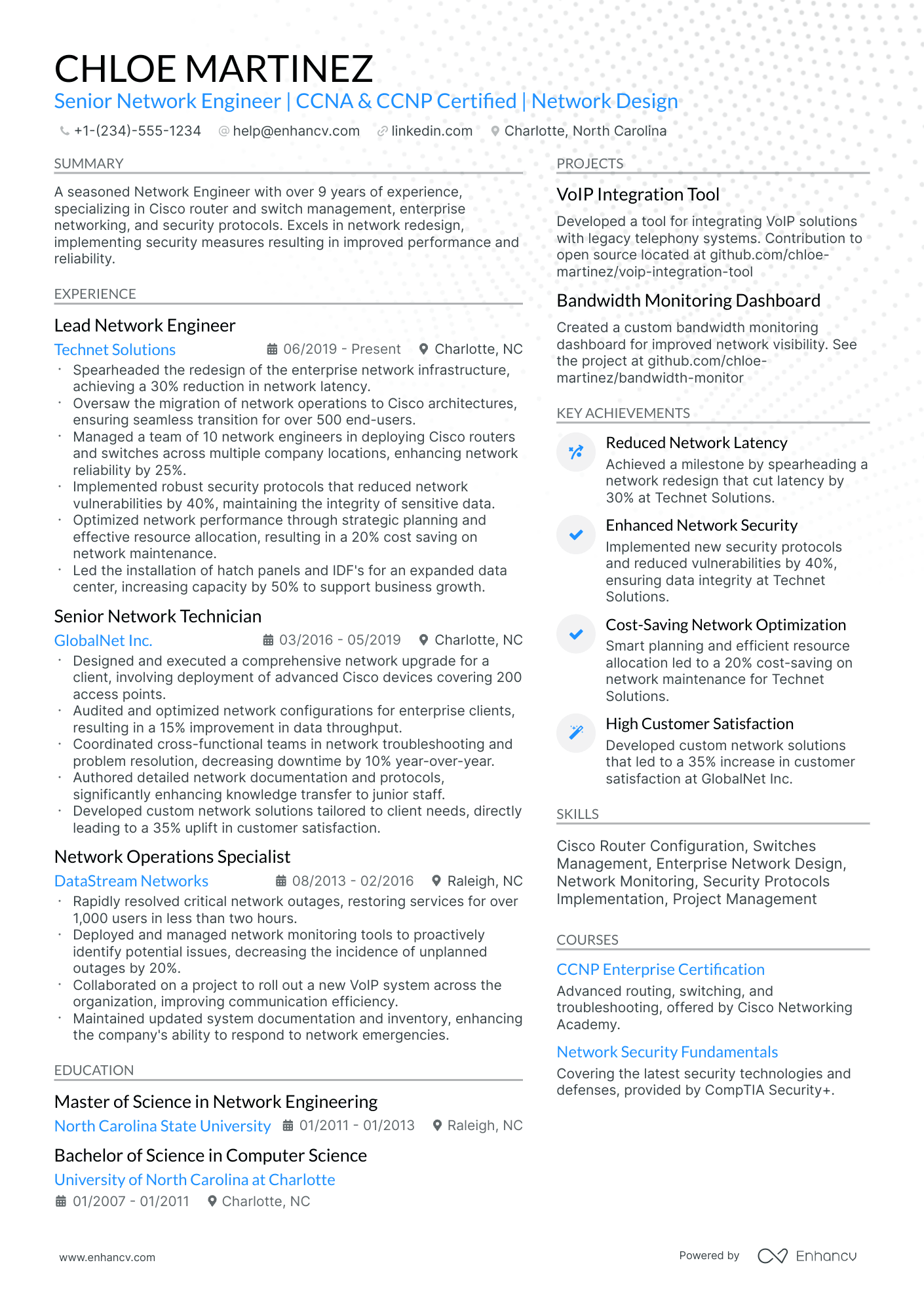 10 Ccna Network Engineer Resume Examples & Guide for 2025