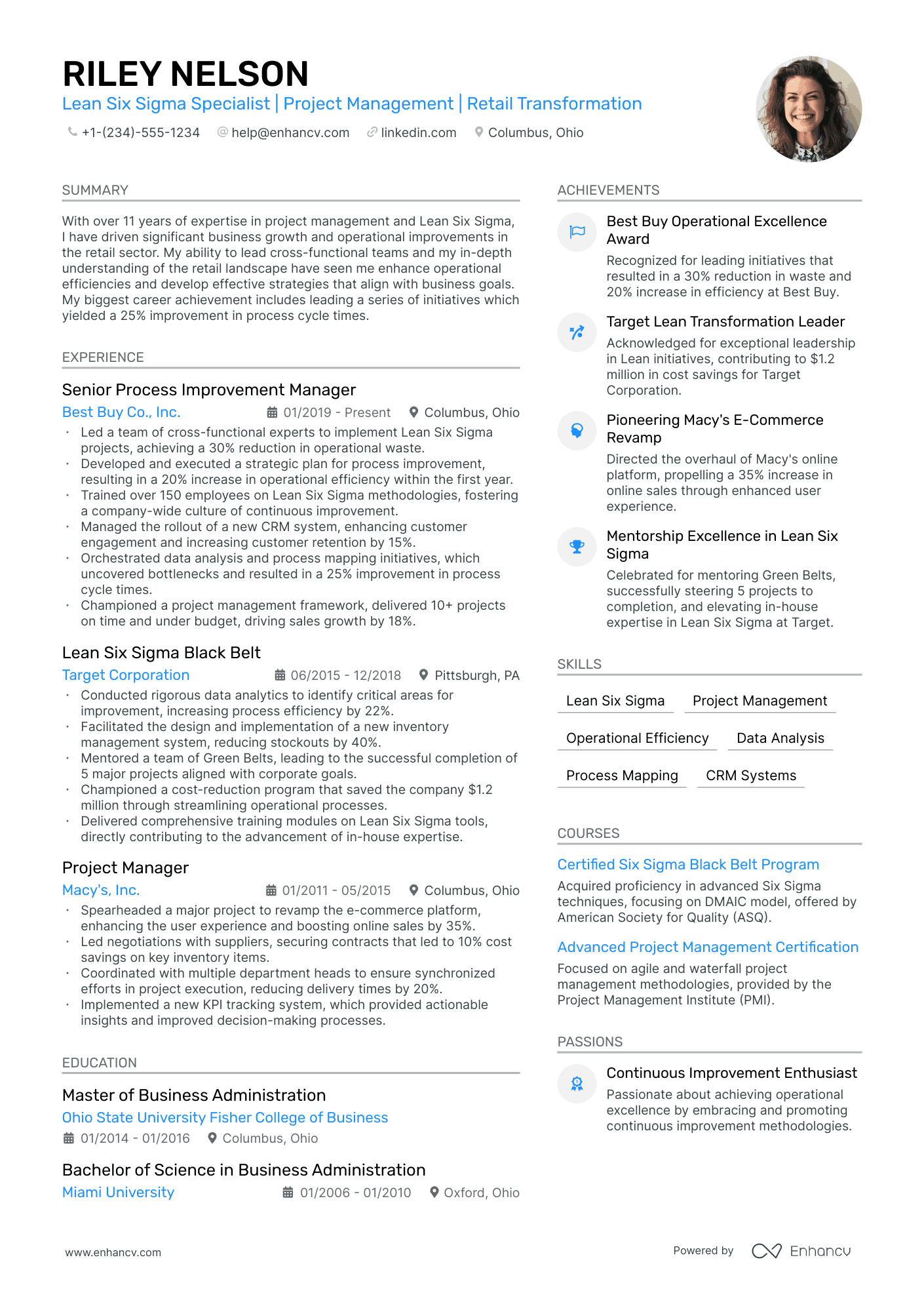5 Six Sigma Resume Examples & Guide for 2024