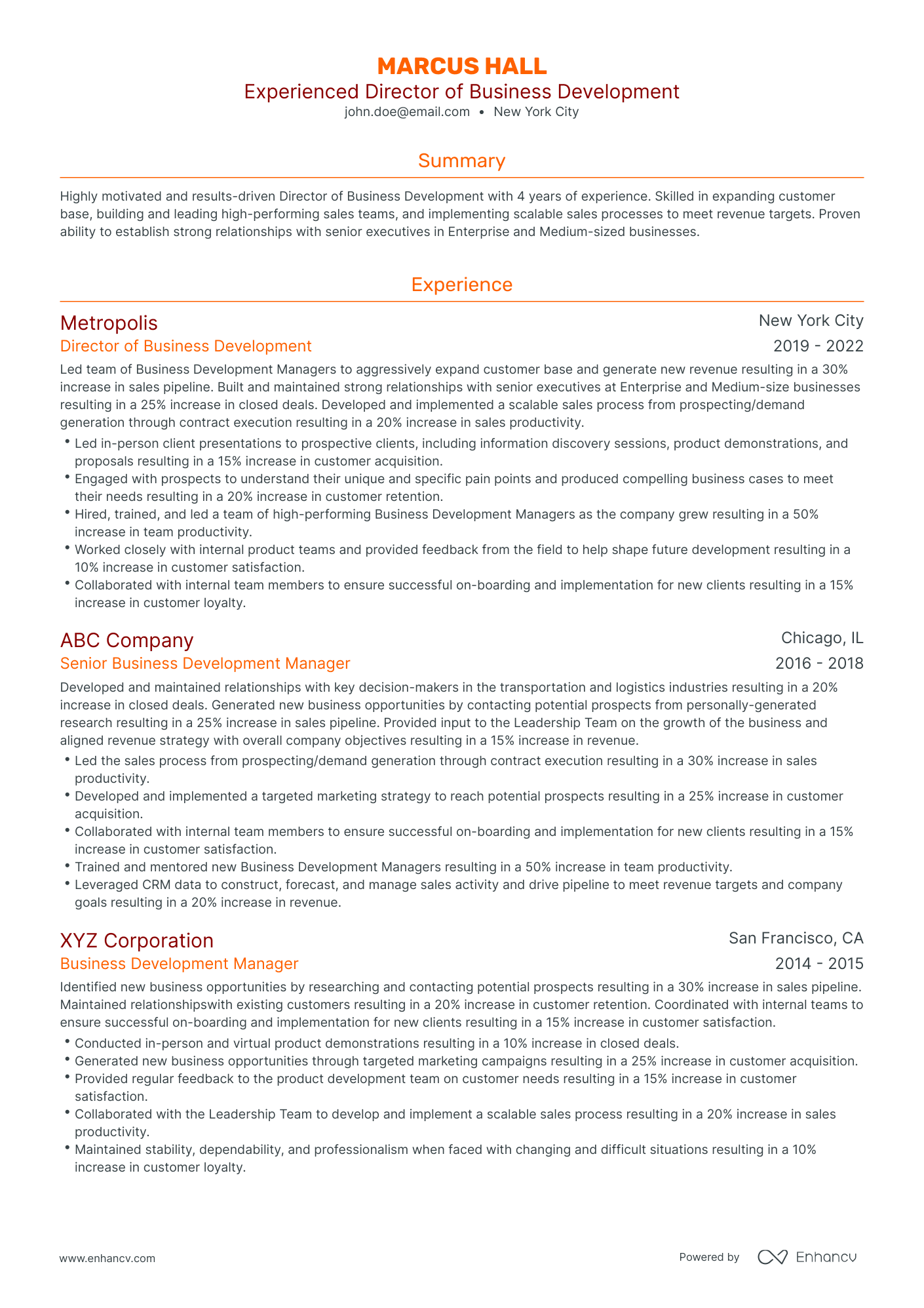 5 Director of Business Development Resume Examples & Guide for 2023