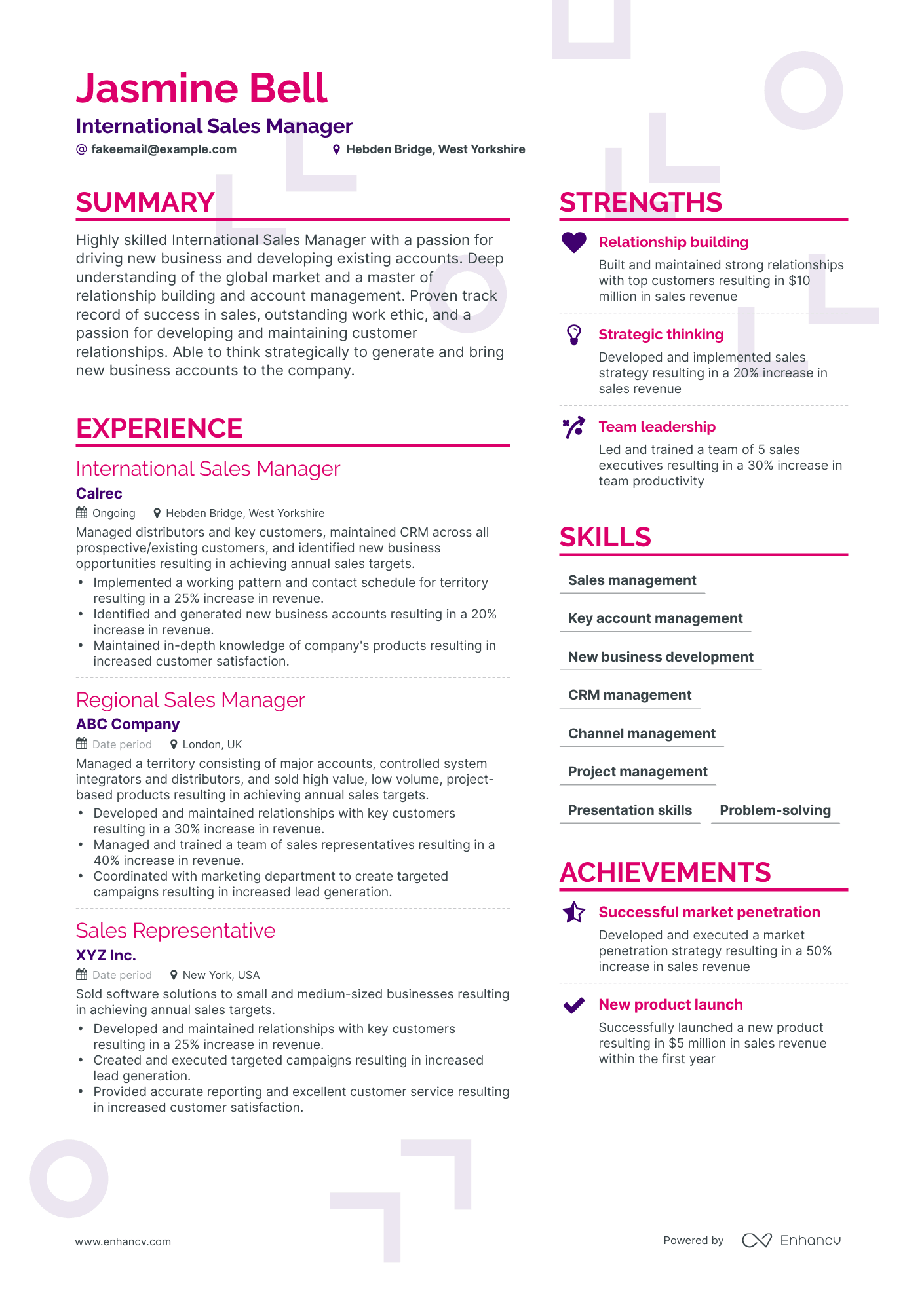 5 International Sales Manager Resume Examples & Guide for 2024