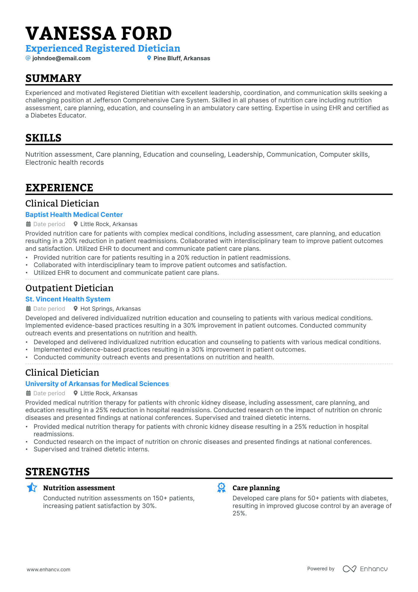 10 Dietician Resume Examples & Guide for 2026