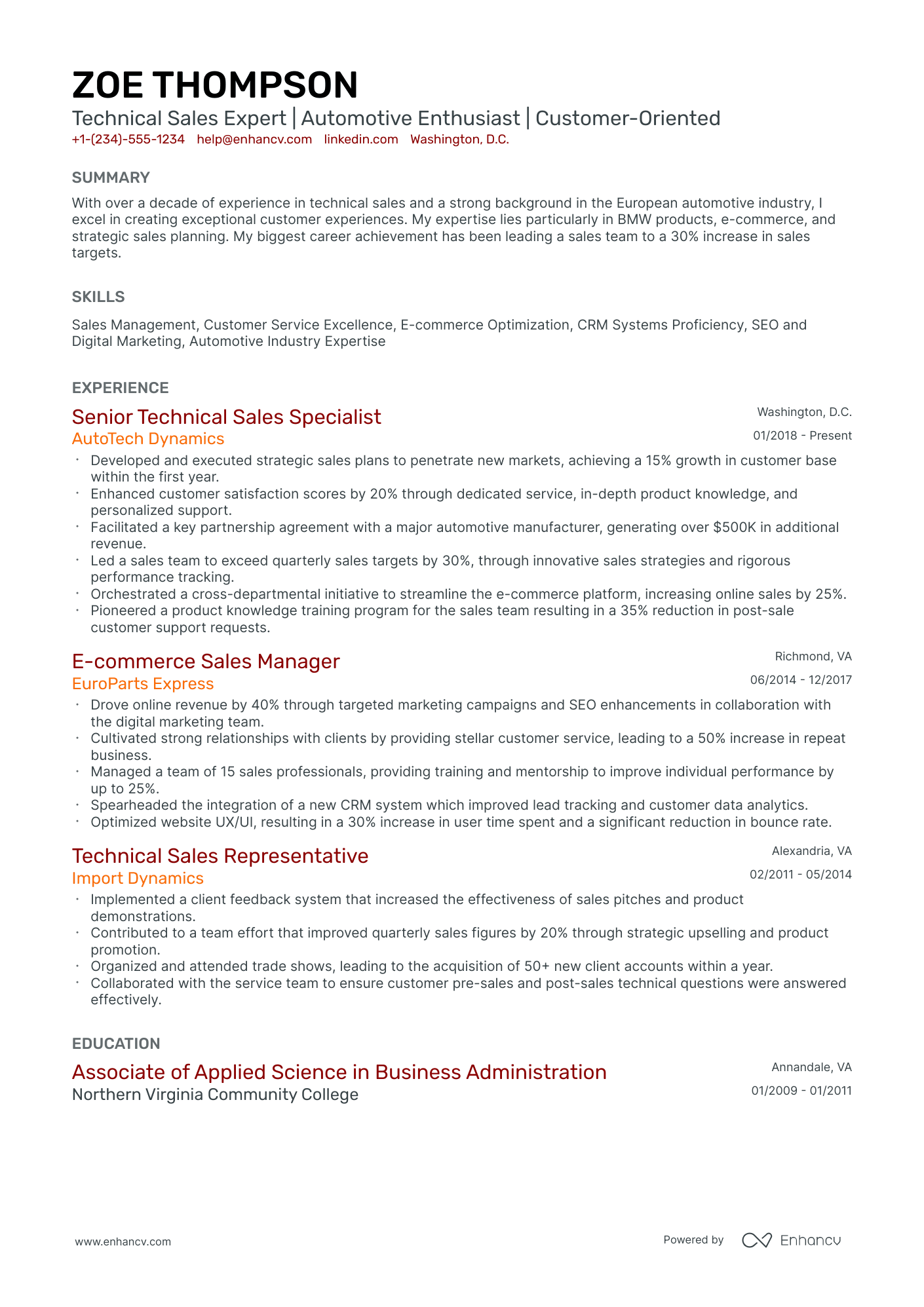 10 Technical Sales Representative Resume Examples & Guide for 2026