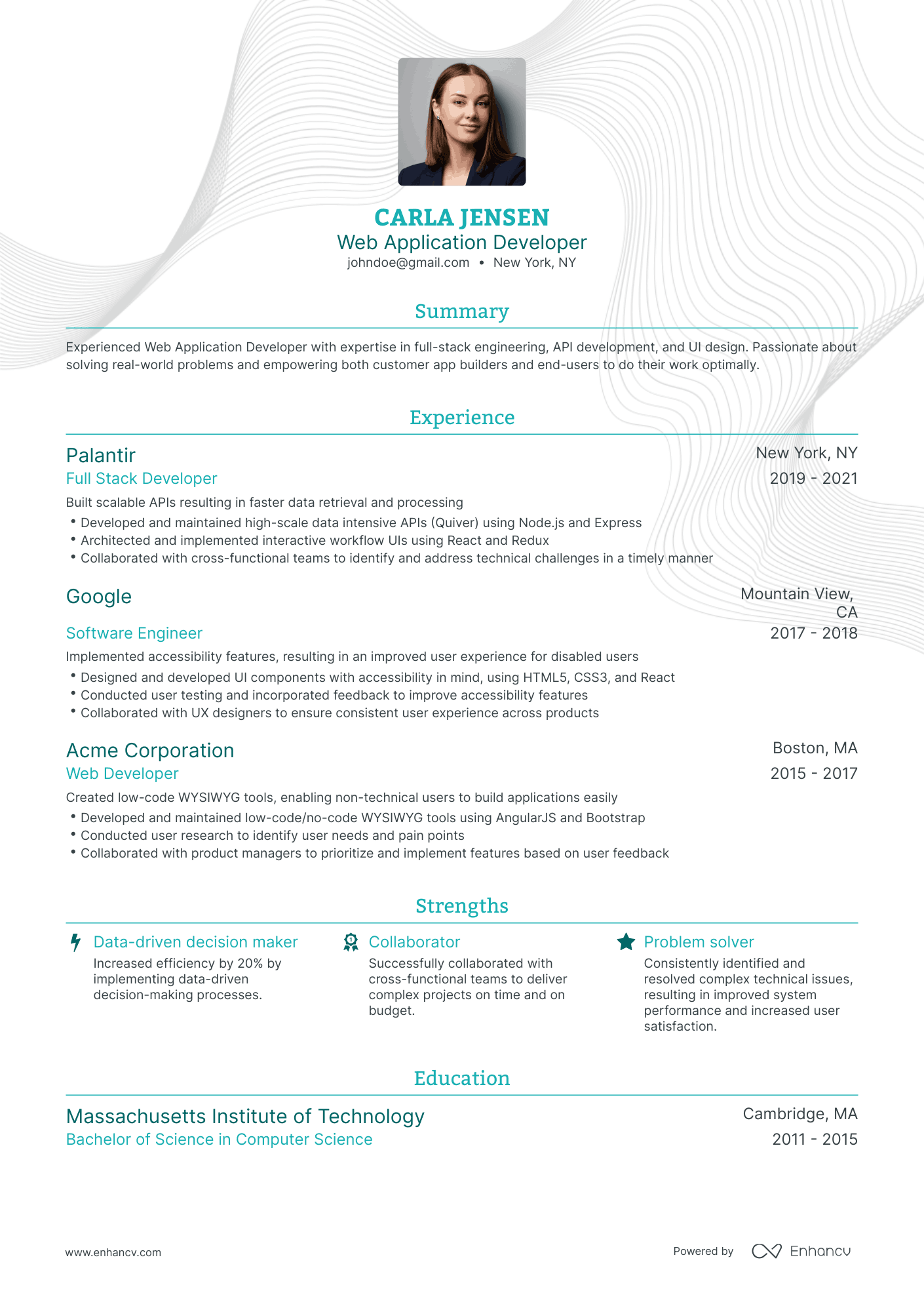 5 Web Application Developer Resume Examples & Guide for 2023