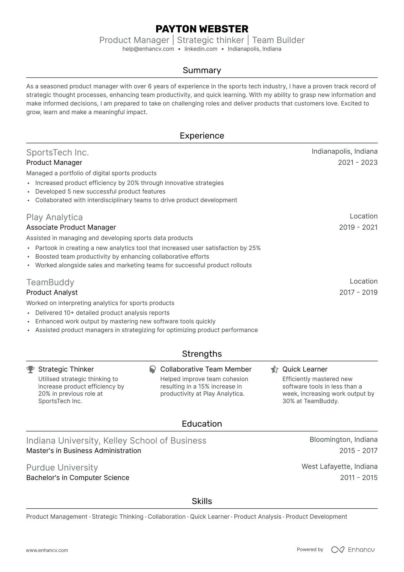 5 Product Manager Intern Resume Examples & Guide for 2024