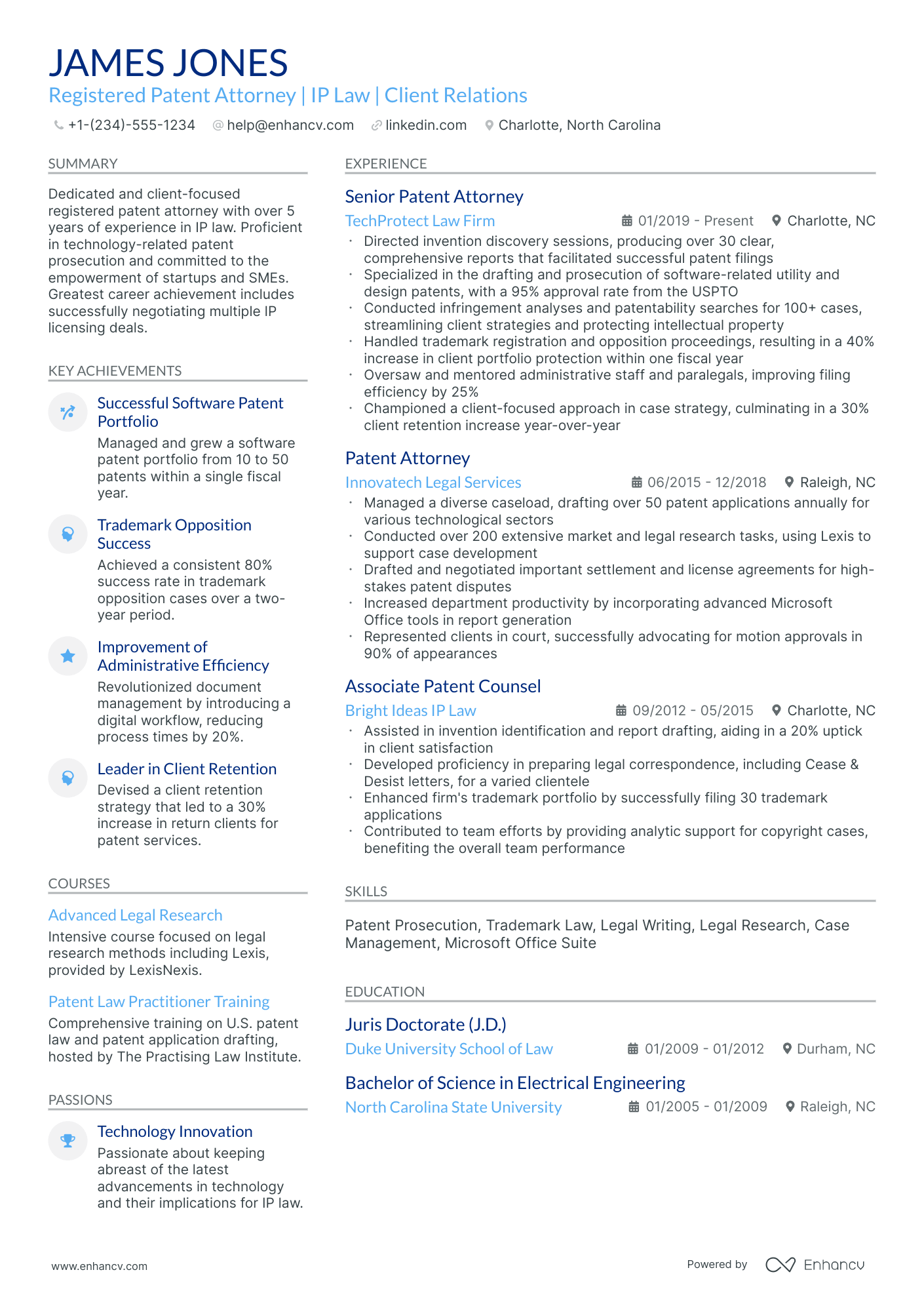 10 Patent Lawyer Resume Examples & Guide for 2026