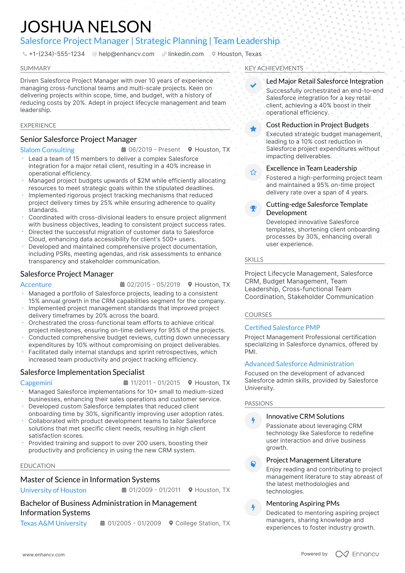 10 Salesforce Project Manager Resume Examples & Guide for 2026