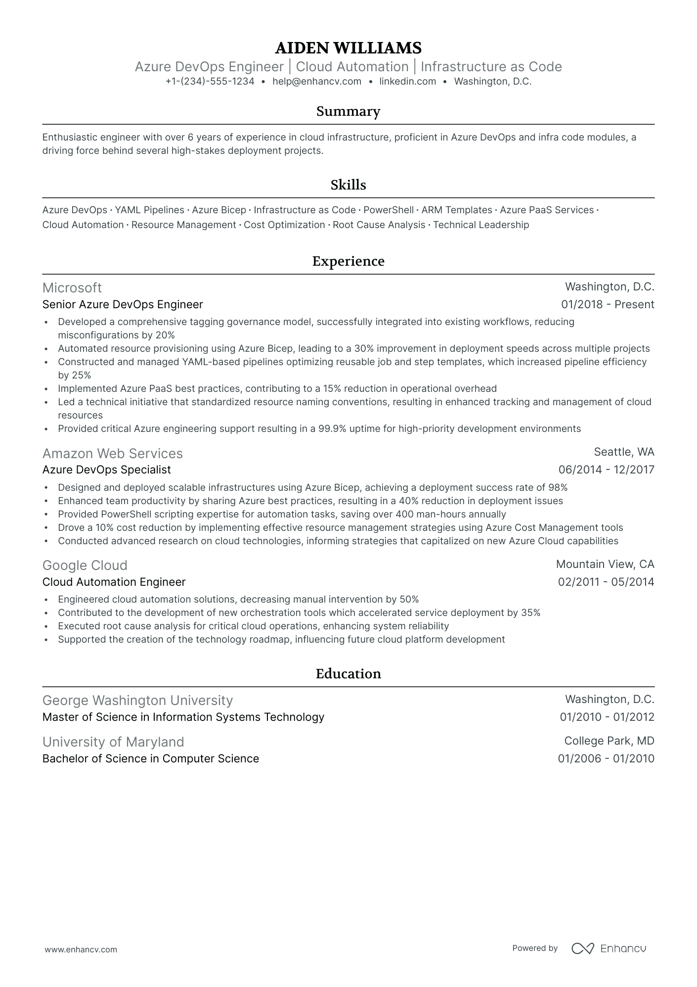 5 Azure Devops Engineer Resume Examples & Guide for 2024