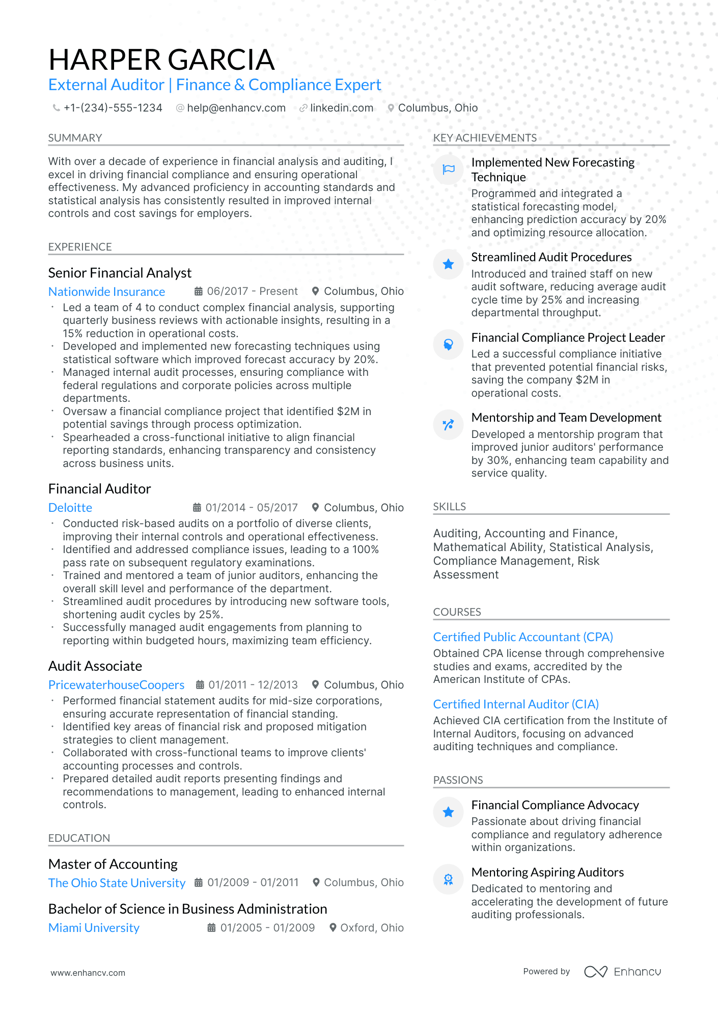 10 External Auditor Resume Examples & Guide for 2026