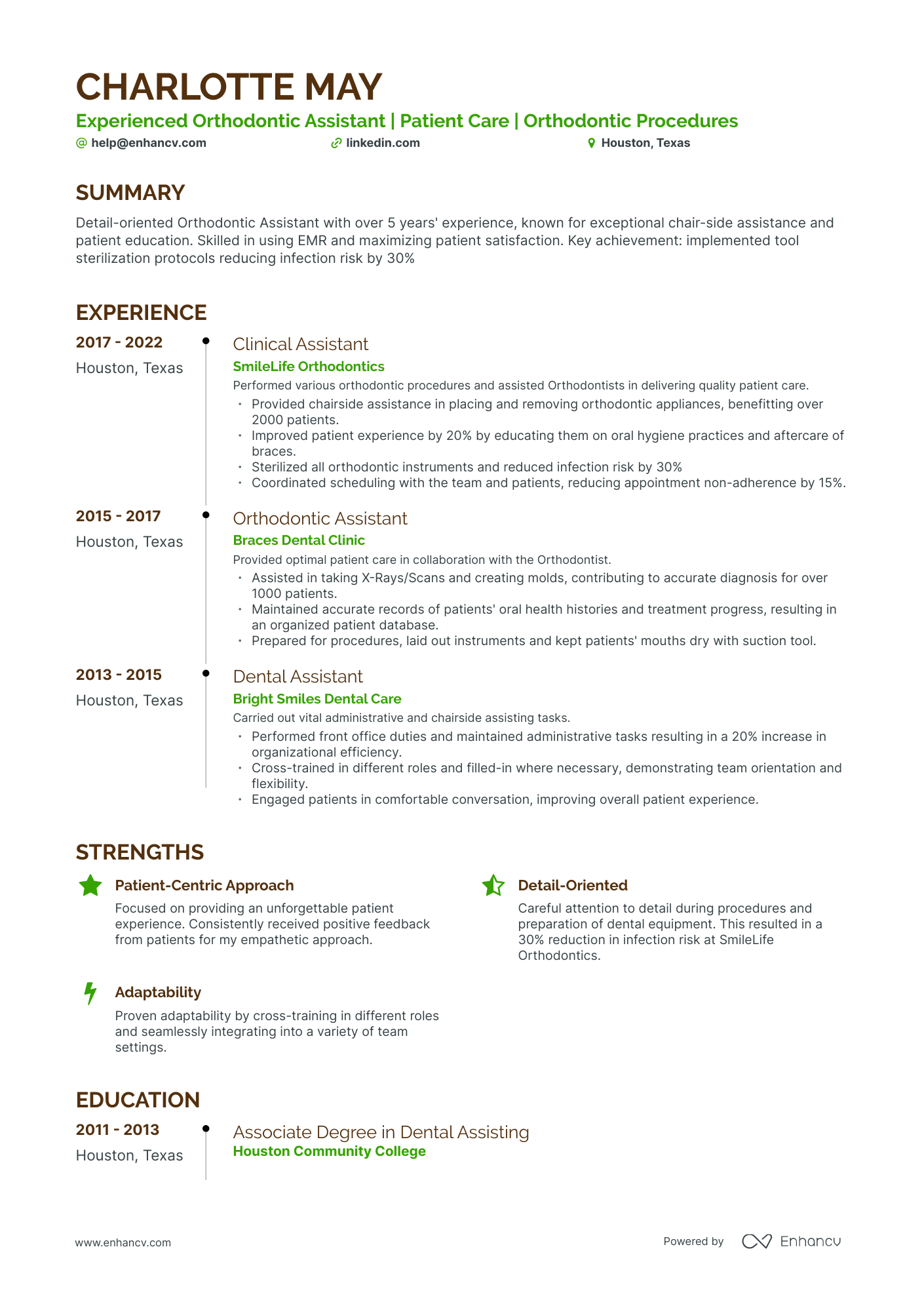 5 Orthodontic Dental Assistant Resume Examples & Guide for 2024