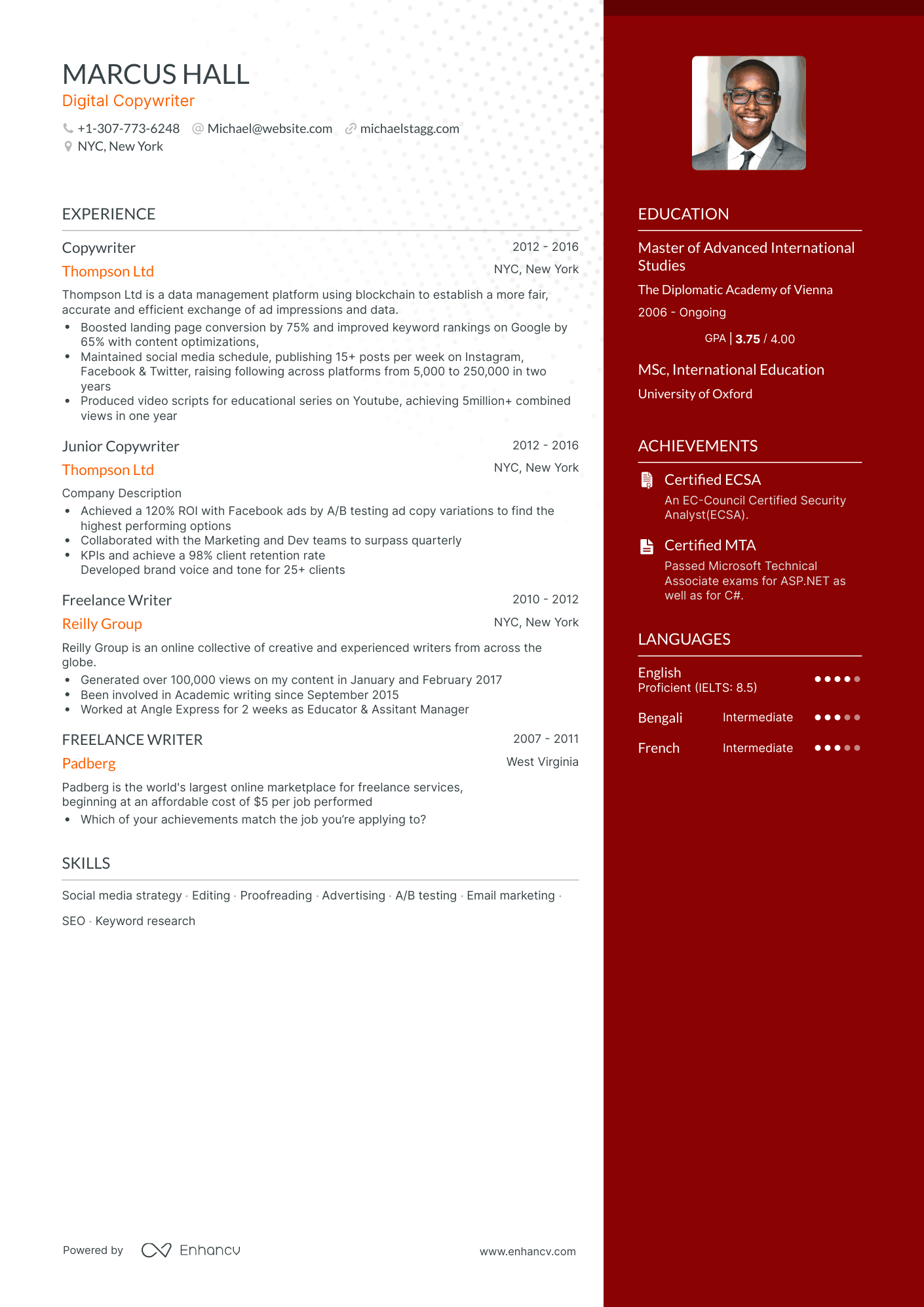 5 Copywriter Resume Examples & Guide for 2023