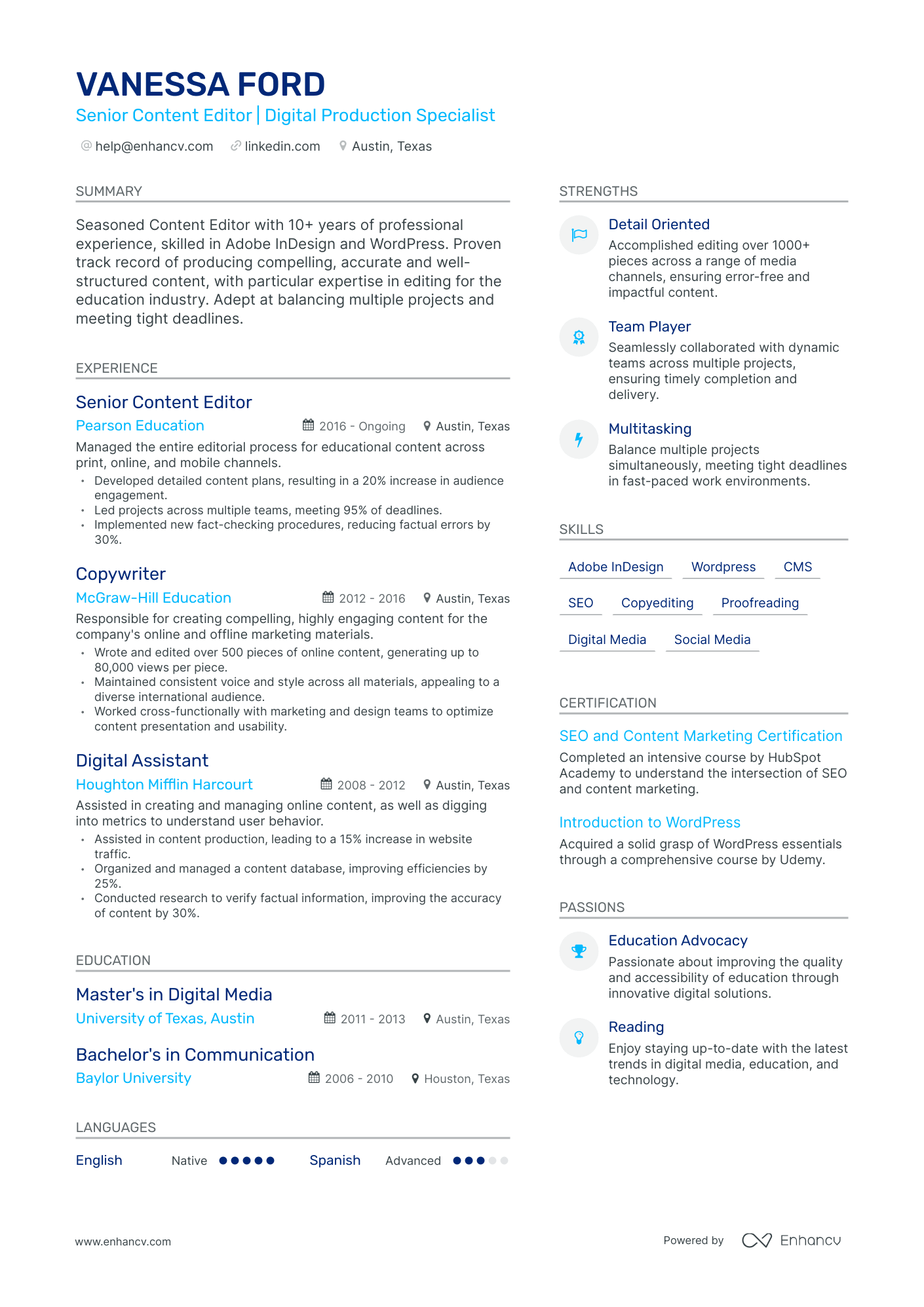 5 Content Editor Resume Examples & Guide for 2024