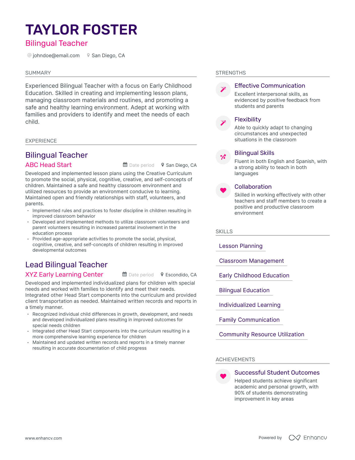 5 Bilingual Teacher Resume Examples & Guide for 2024