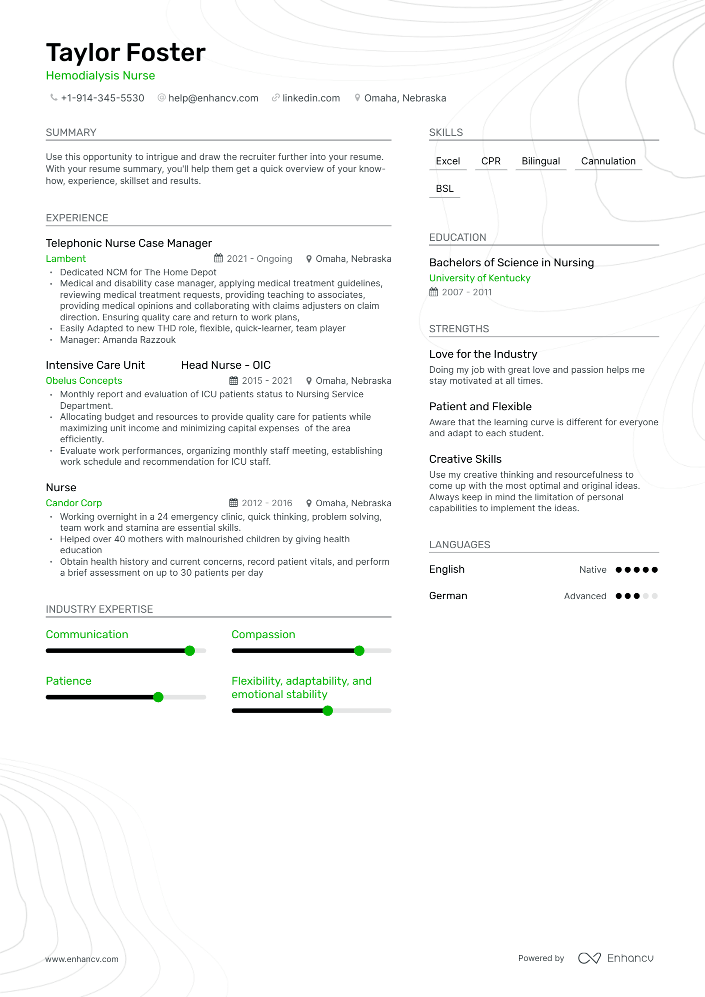 Hemodialysis Nurse Resume Examples & Guide for 2023 (Layout, Skills ...