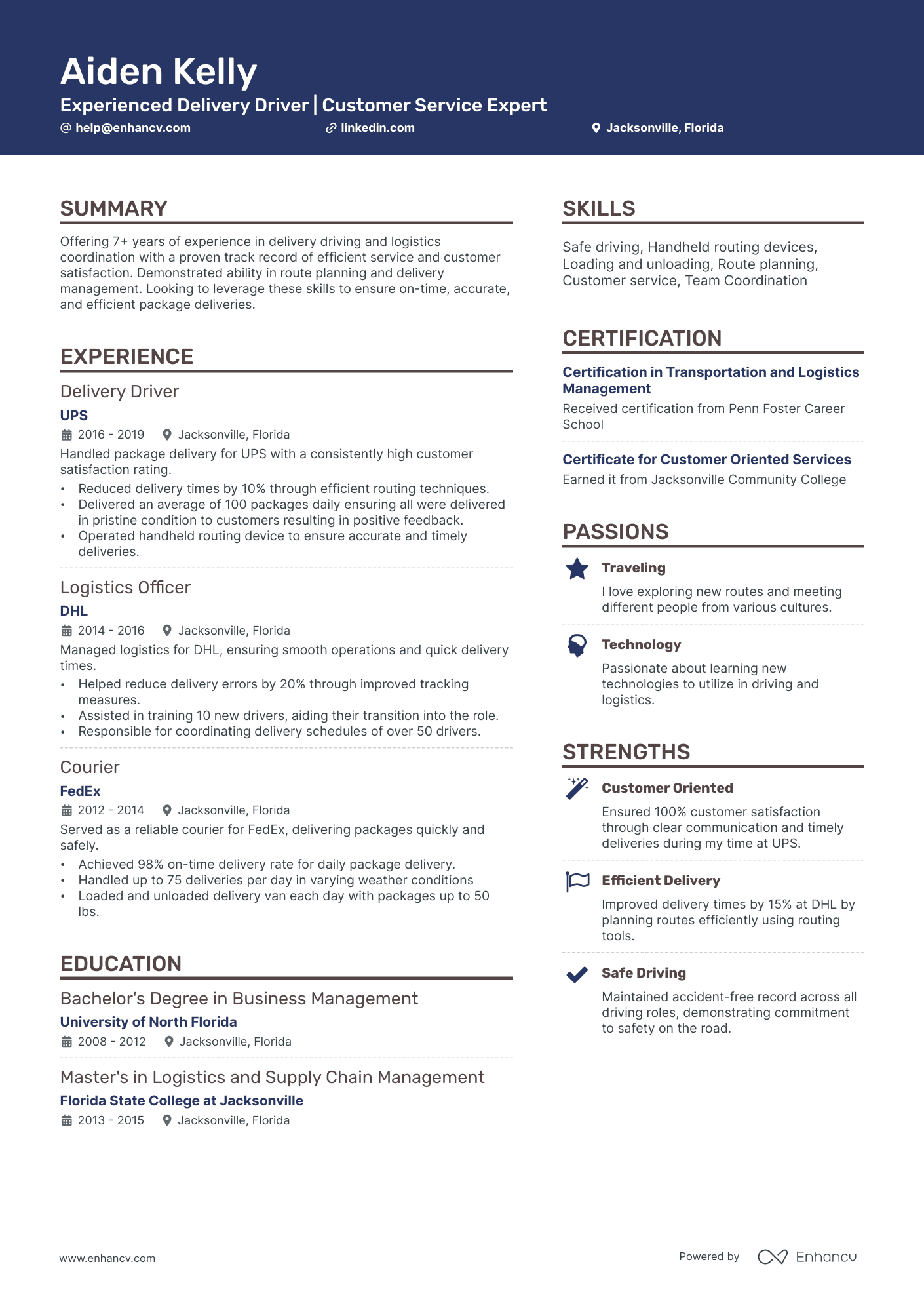 10 Amazon Delivery Driver Resume Examples & Guide for 2026