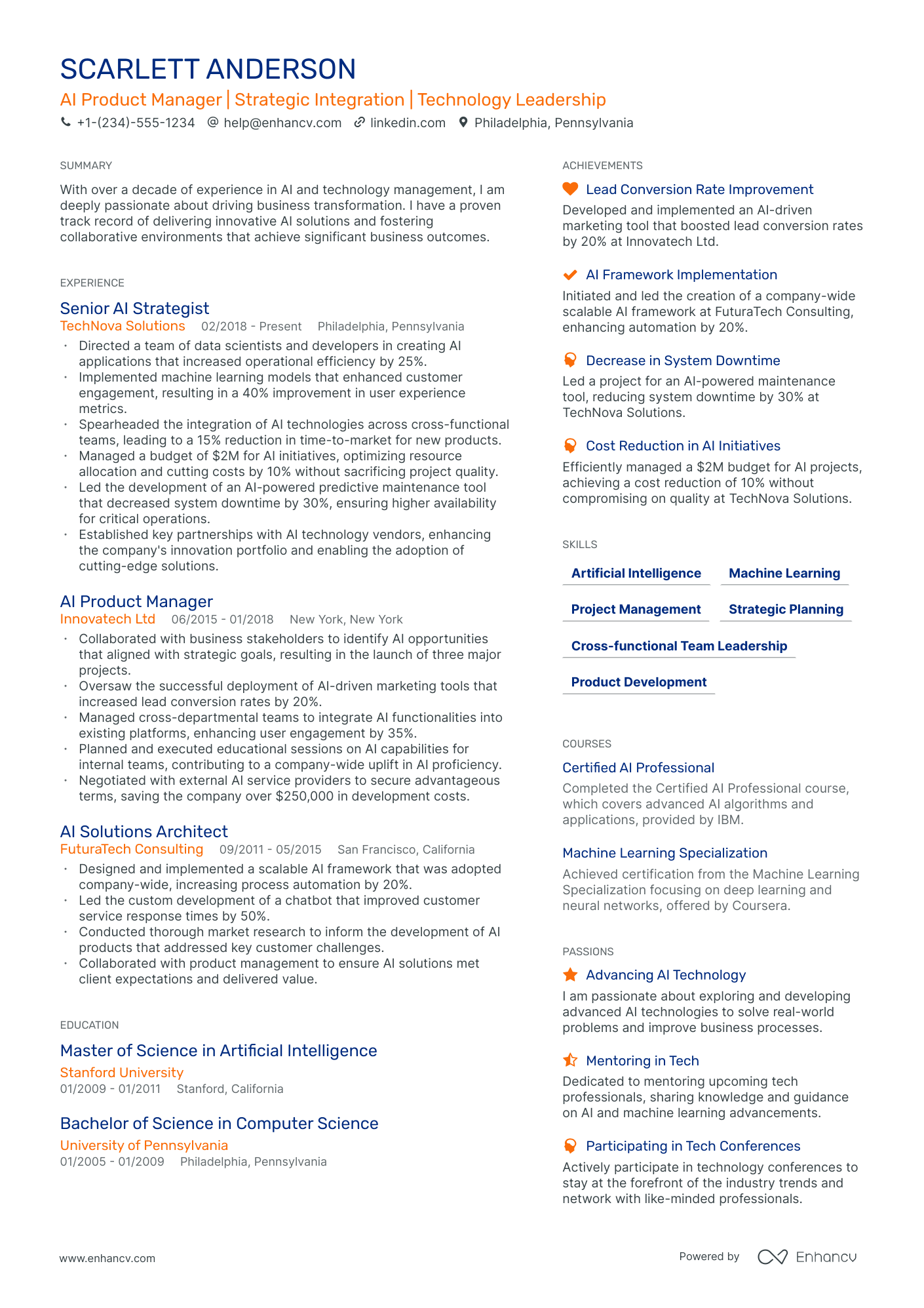 5 AI Product Manager Resume Examples & Guide for 2024