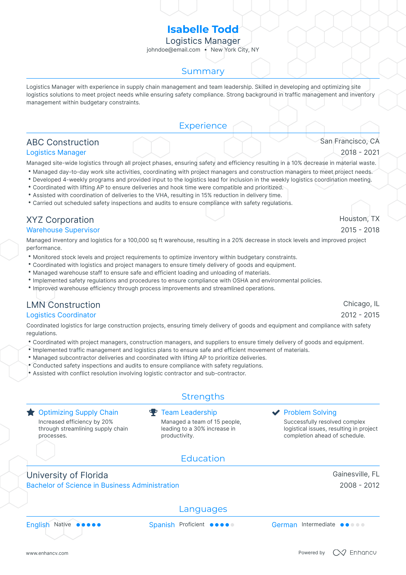 5 Logistic Manager Resume Examples & Guide for 2023