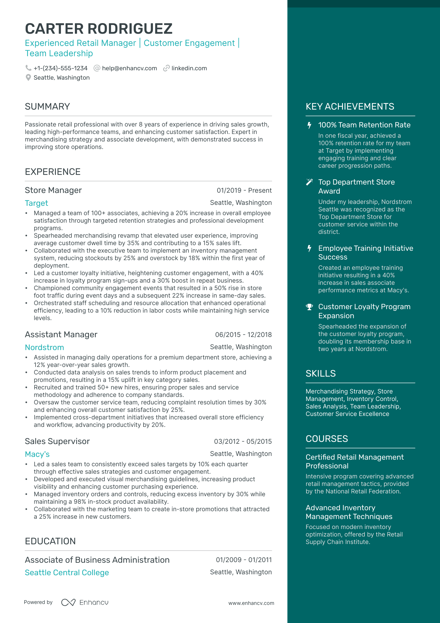 10 Assistant Store Manager Resume Examples, Templates & Guide for 2025