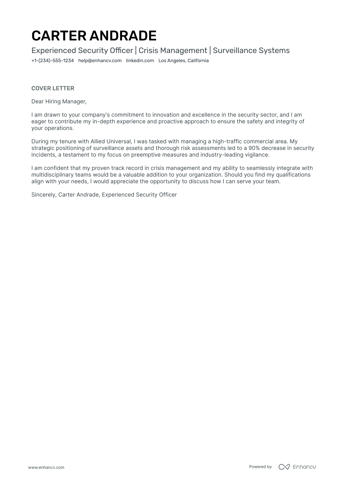 10 Professional Police Officer Cover Letter Examples and Template for ...