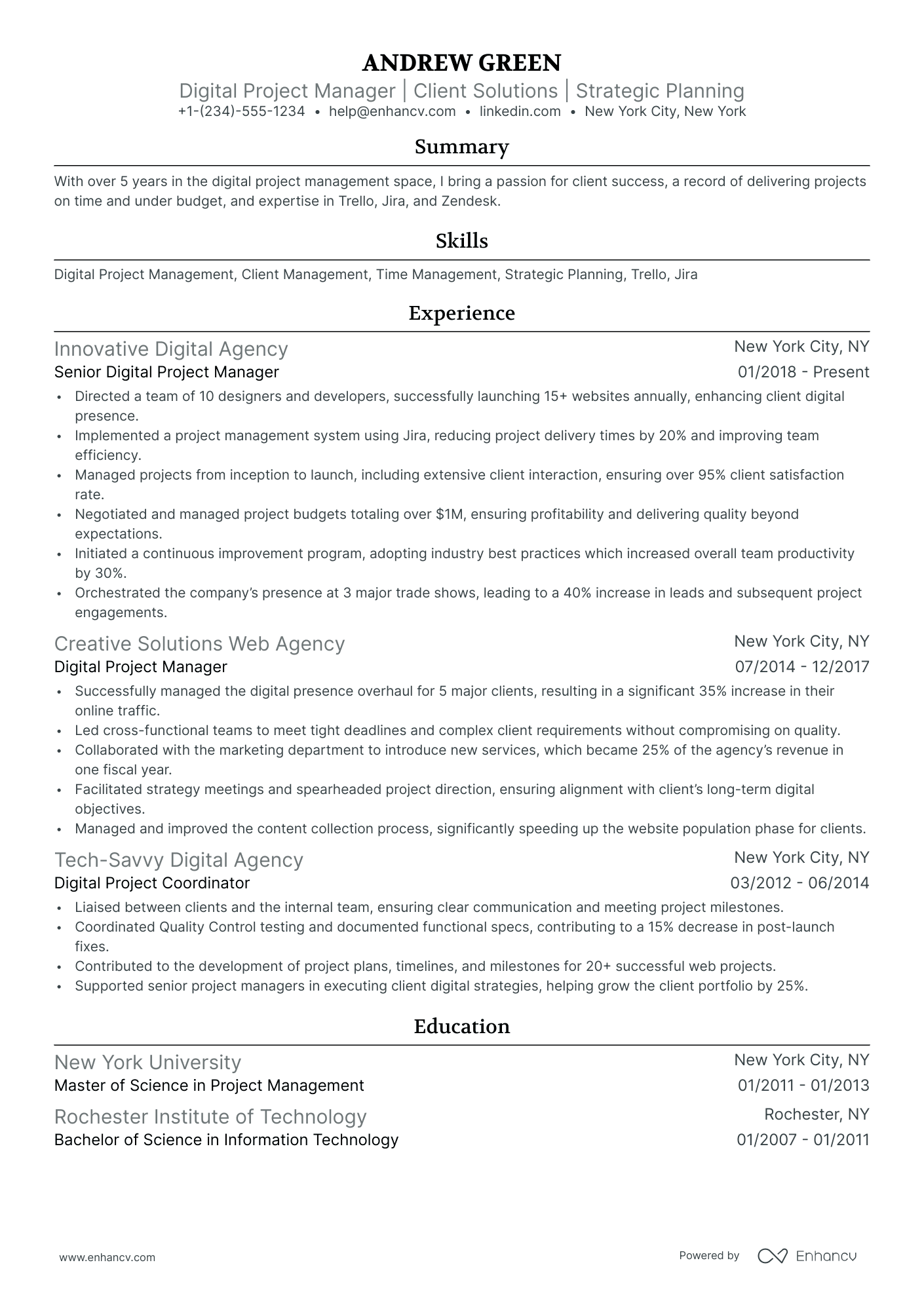 10 Digital Project Manager Resume Examples & Guide for 2026