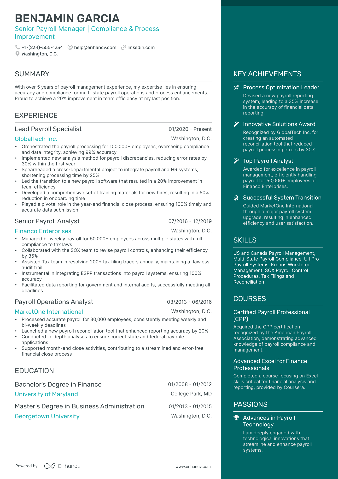 10 Payroll Manager Resume Examples & Guide for 2026