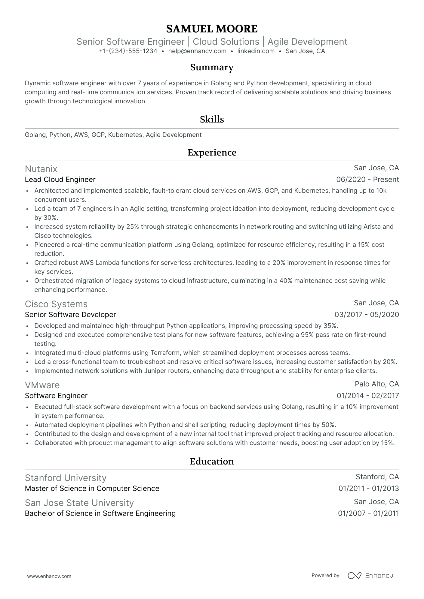 10 Golang Developer Resume Examples & Guide for 2025