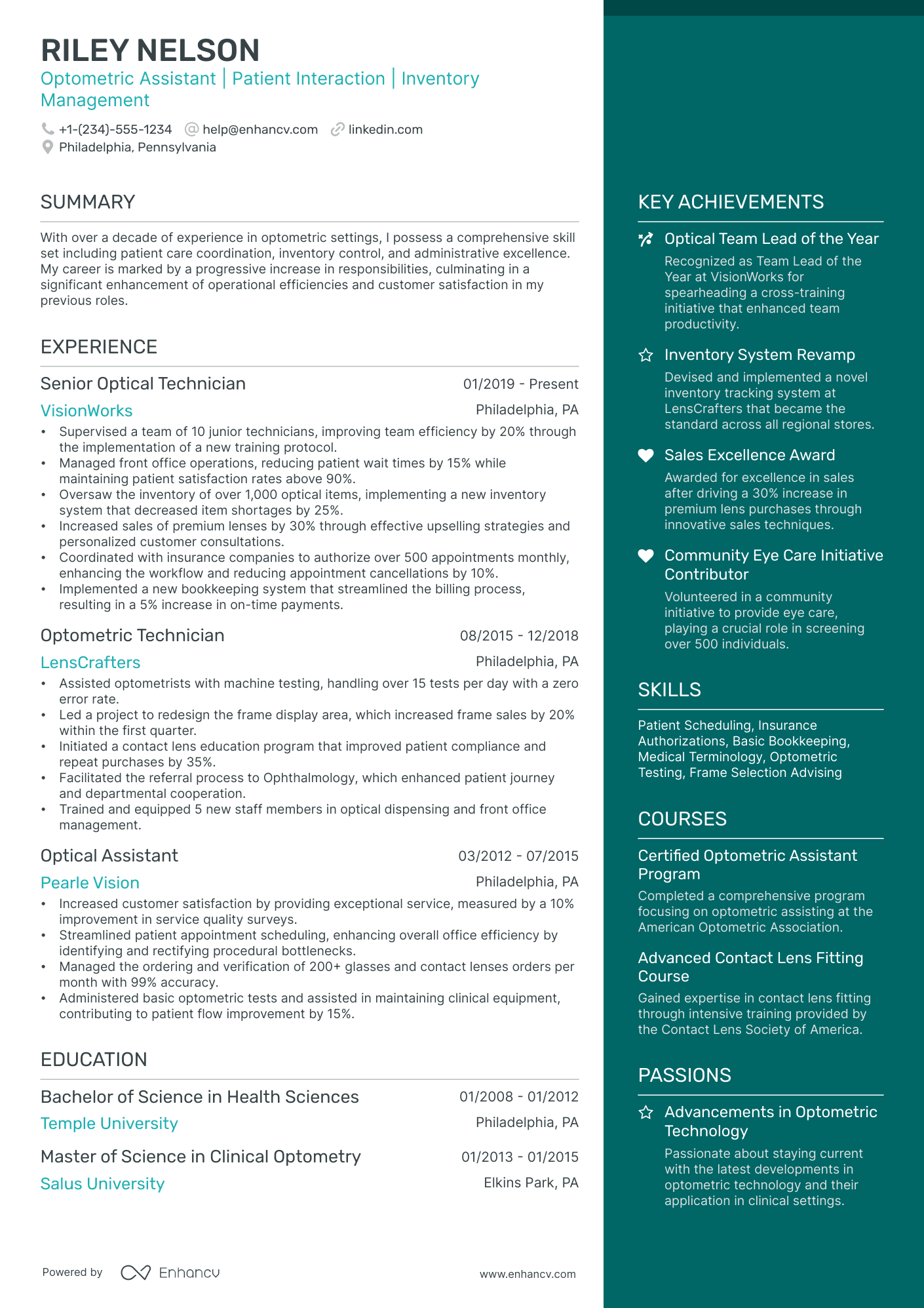 10 Optometrist Resume Examples, Templates & Guide for 2026