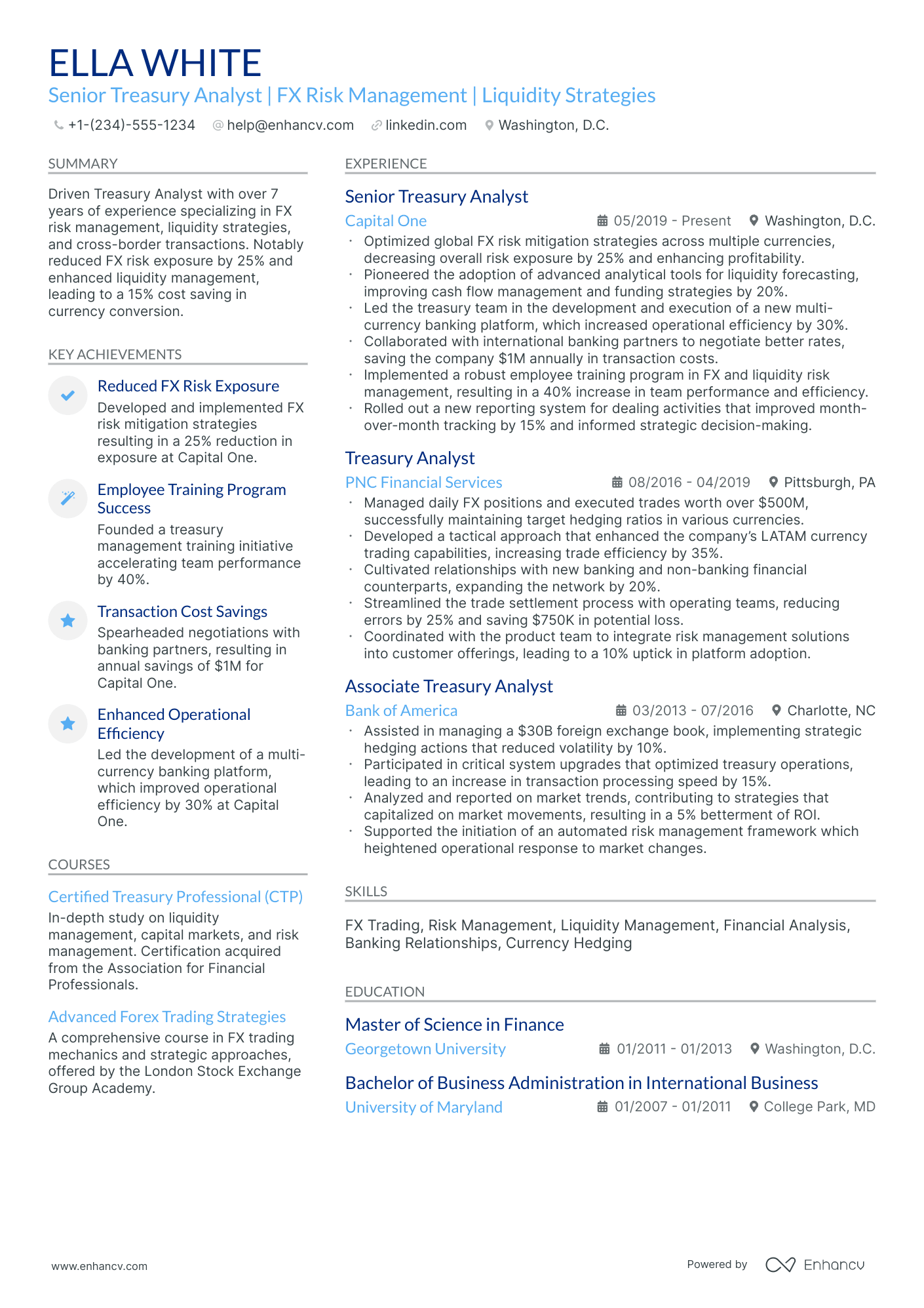 10 Treasury Manager Resume Examples & Guide for 2026