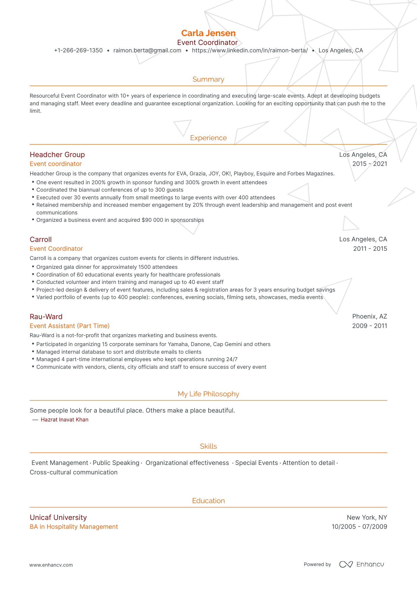 5 Event Coordinator Resume Examples & Guide for 2024