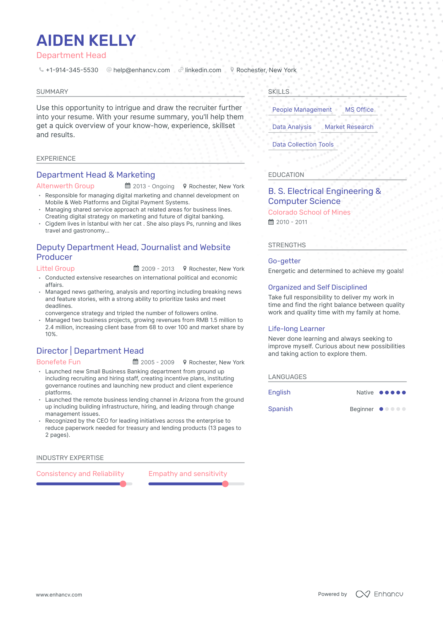 5 Department Head Resume Examples & Guide for 2024