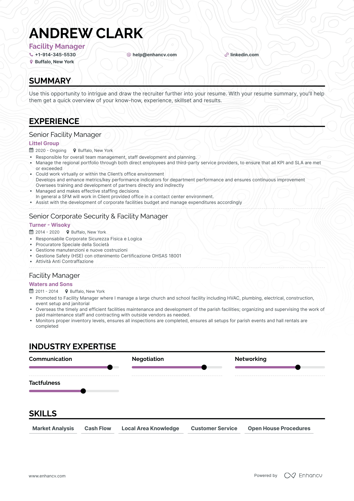 Facility Manager Resume Examples & Guide for 2023 (Layout, Skills ...