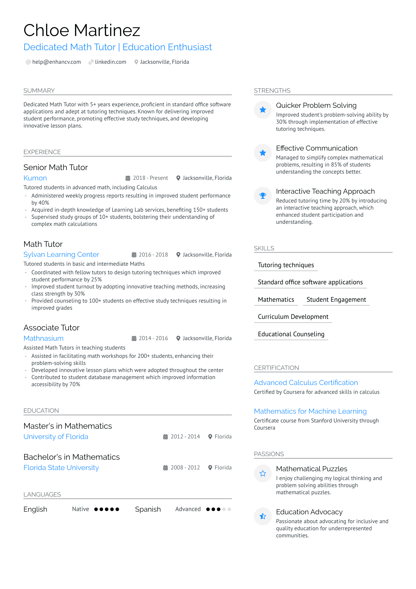 16 Tutor Resume Examples & Guide for 2026