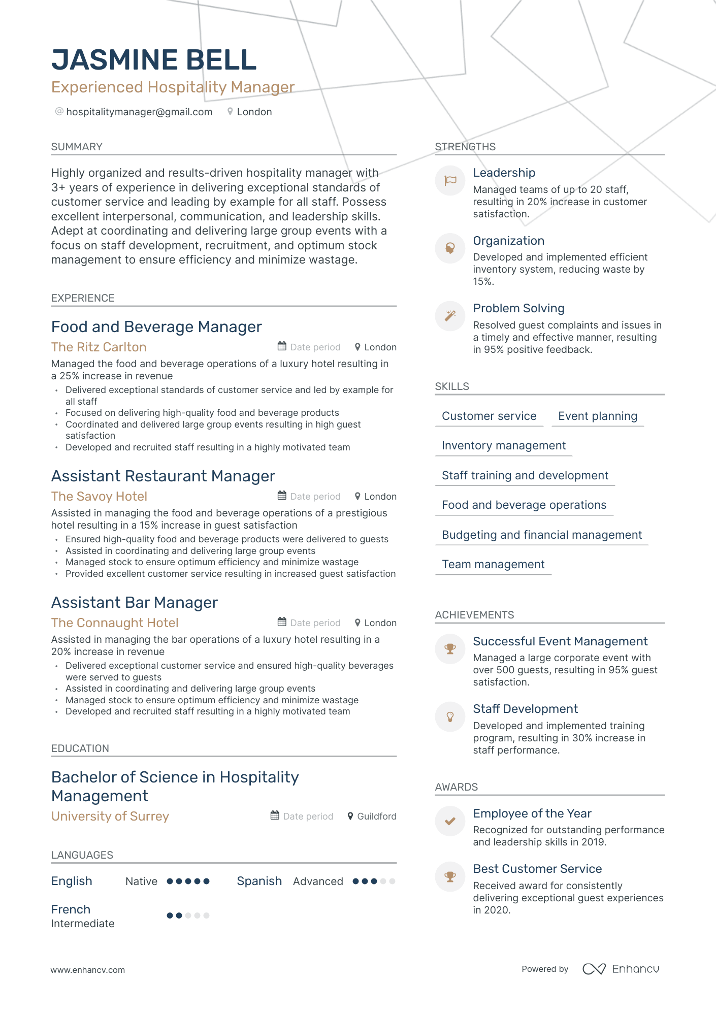 10 Hotel General Manager Resume Examples & Guide for 2024