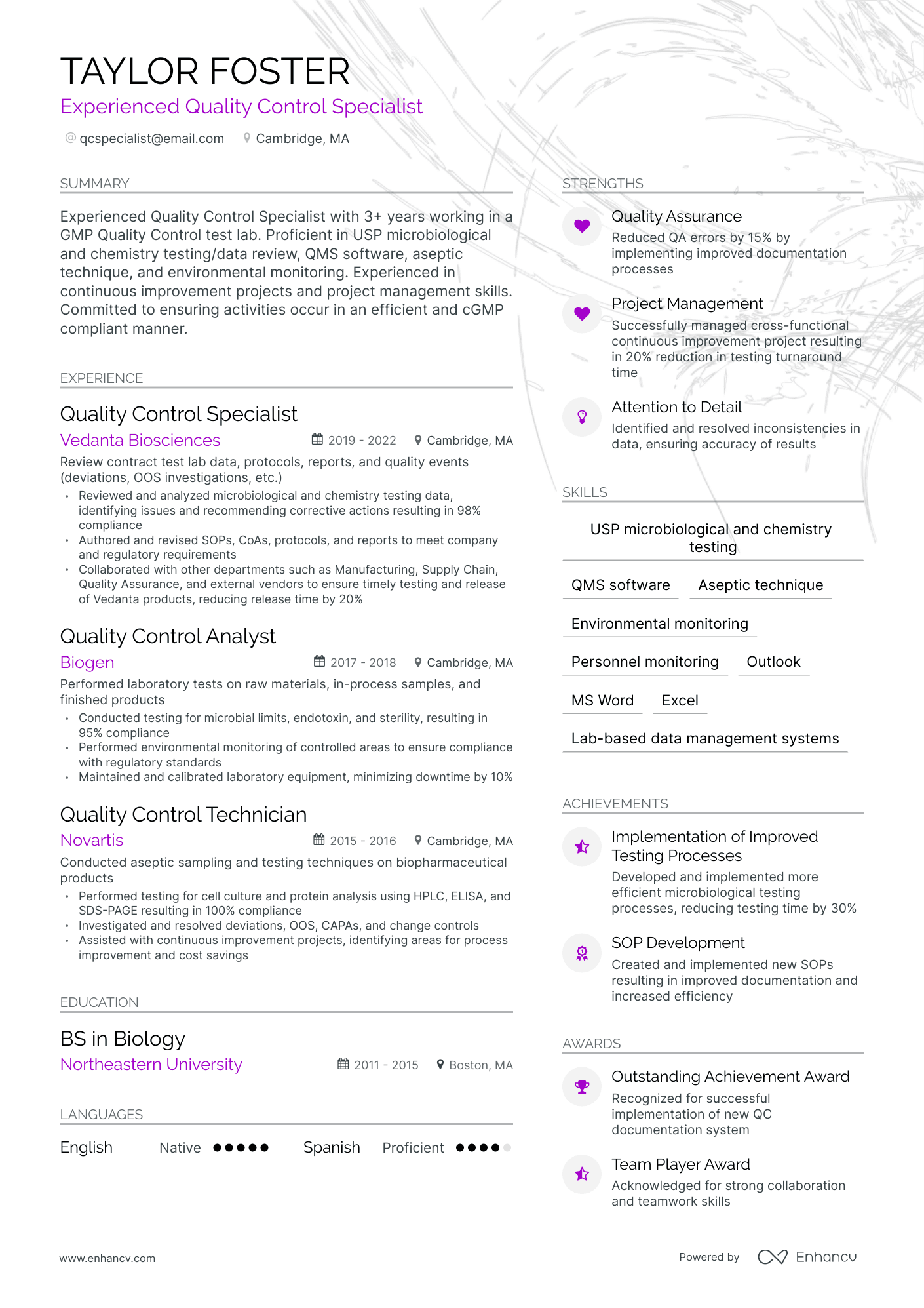 6 Quality Control Resume Examples & Guide for 2024