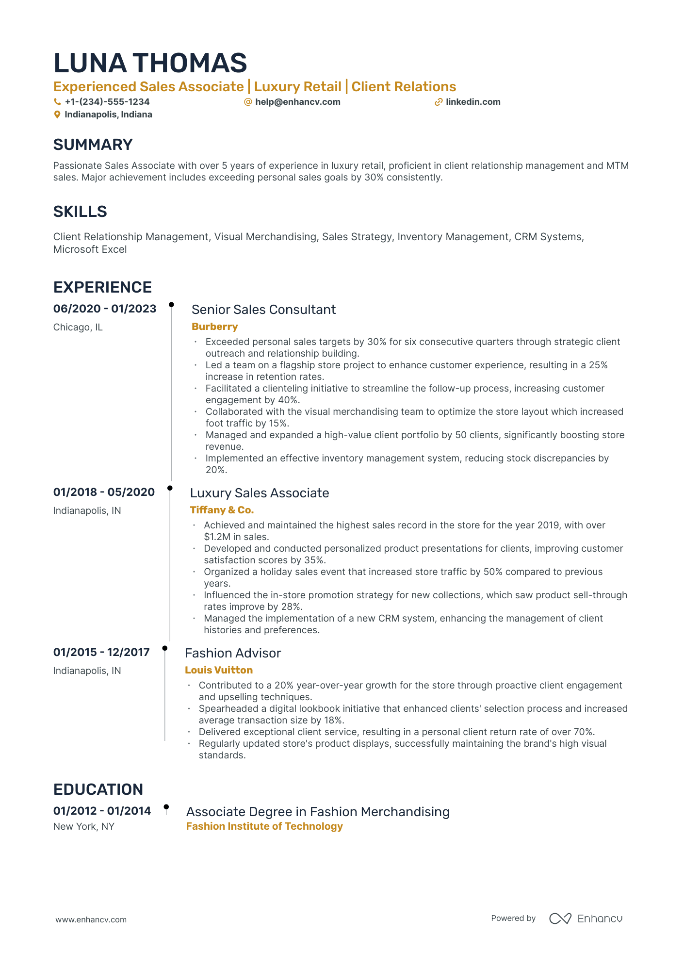 10 Fashion Retail Resume Examples & Guide for 2026