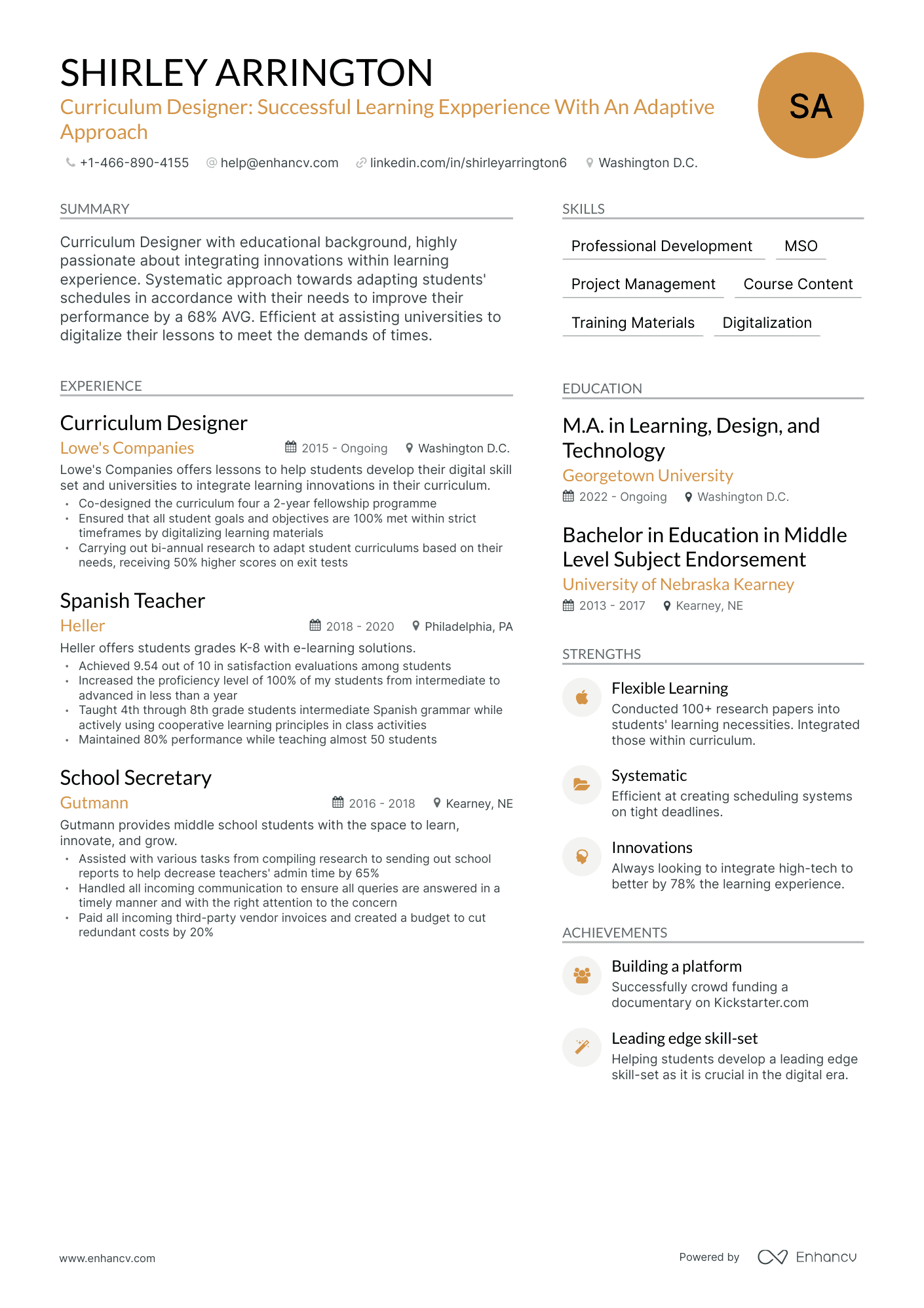 5 Curriculum Designer Resume Examples & Guide for 2024