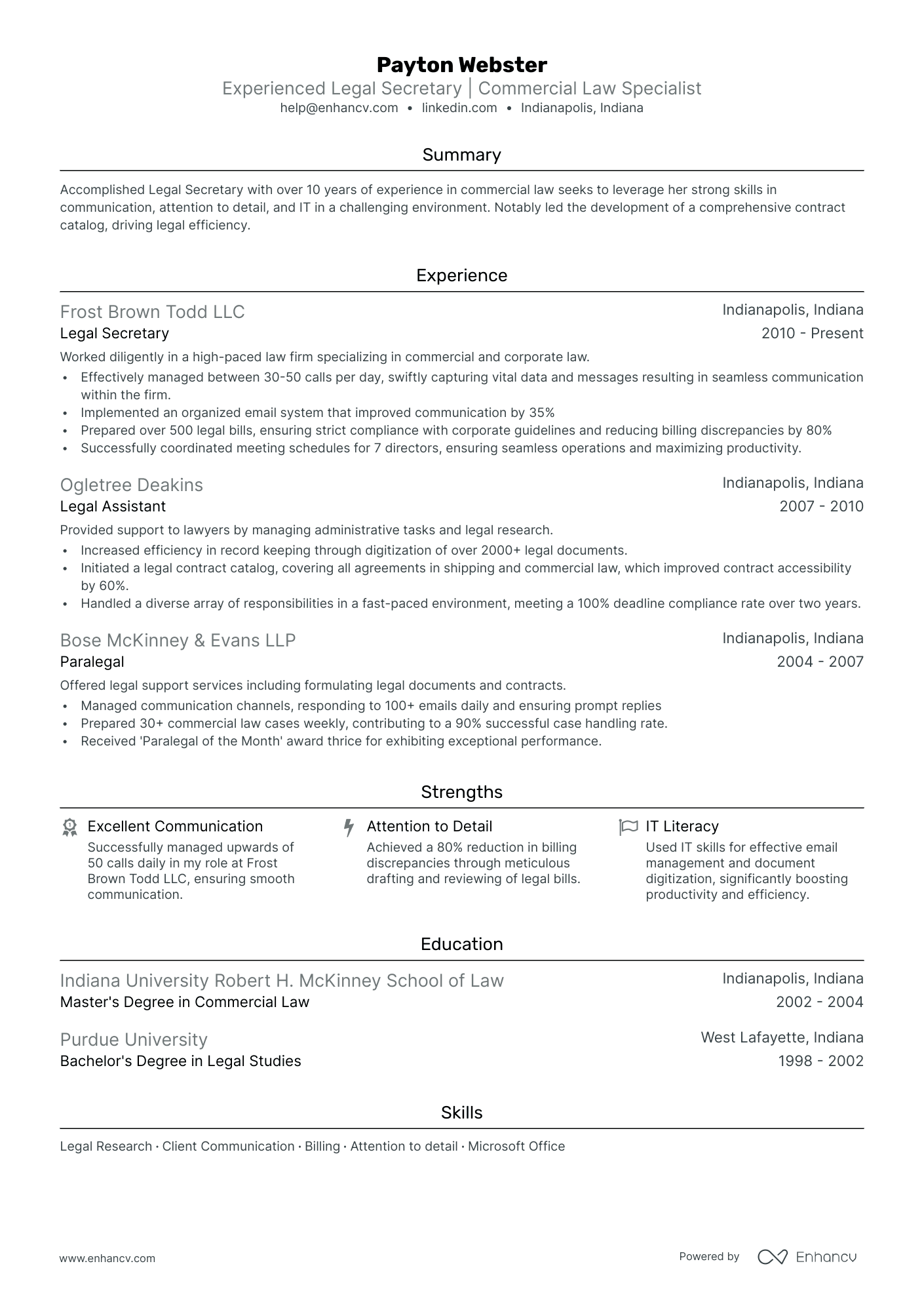5 Legal Secretary Resume Examples & Guide for 2024