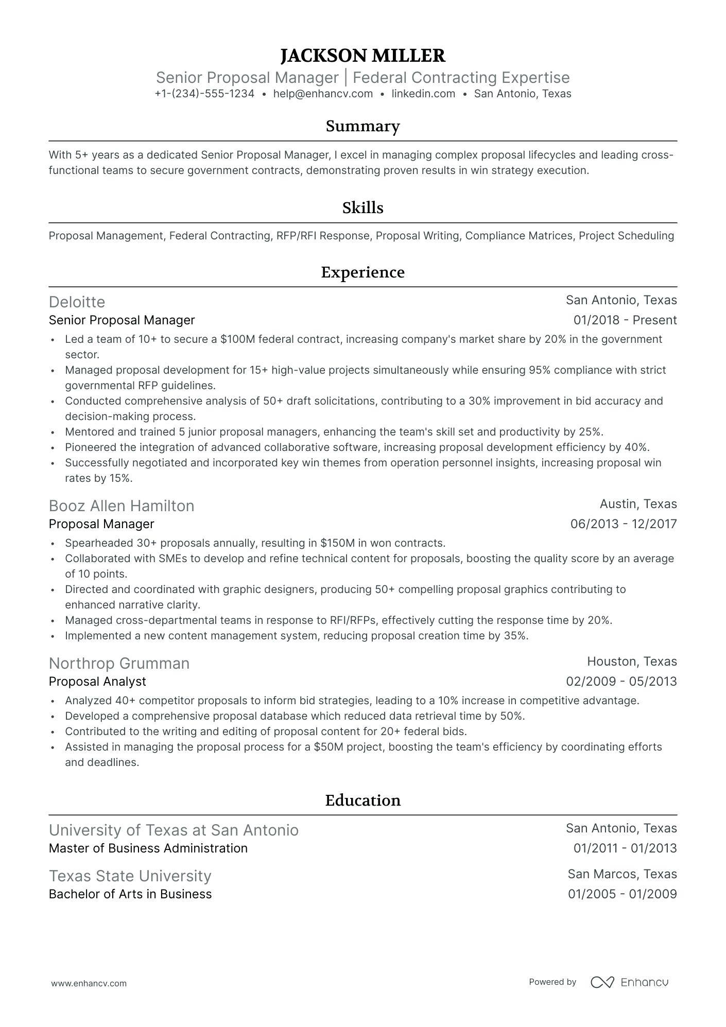 10 Proposal Manager Resume Examples & Guide for 2026