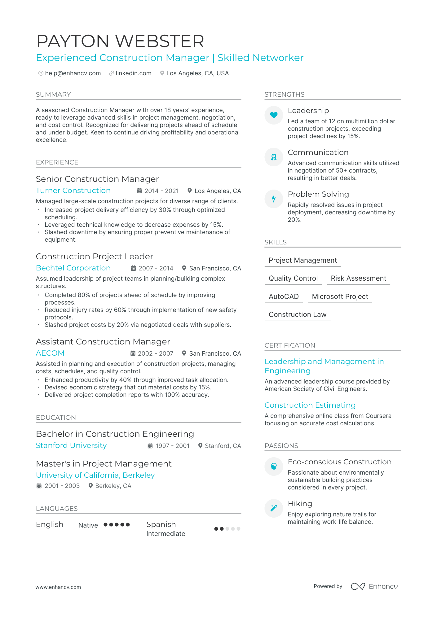 5 Construction Business Owner Resume Examples & Guide for 2024