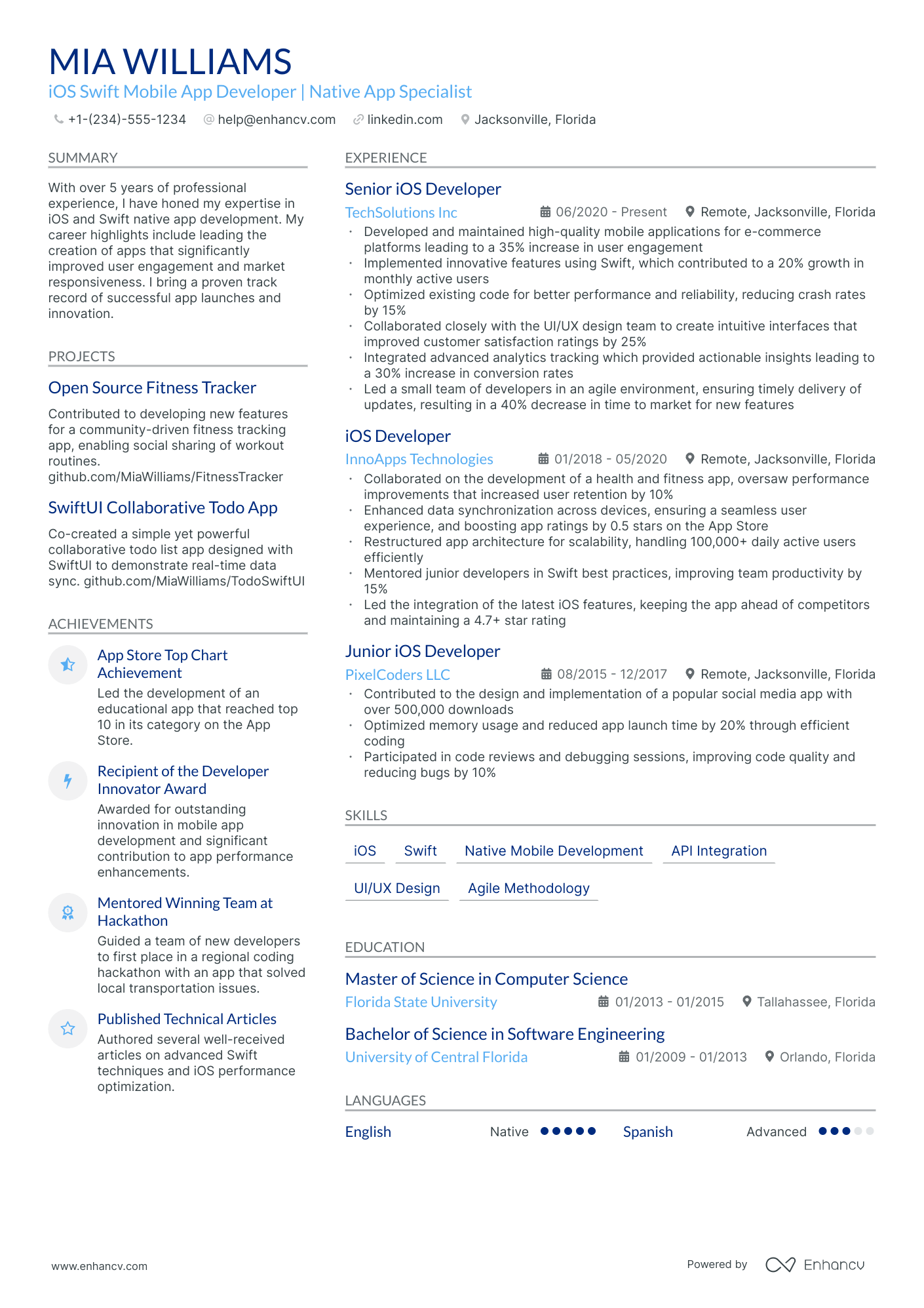 5 Mobile Application Developer Resume Examples & Guide for 2024