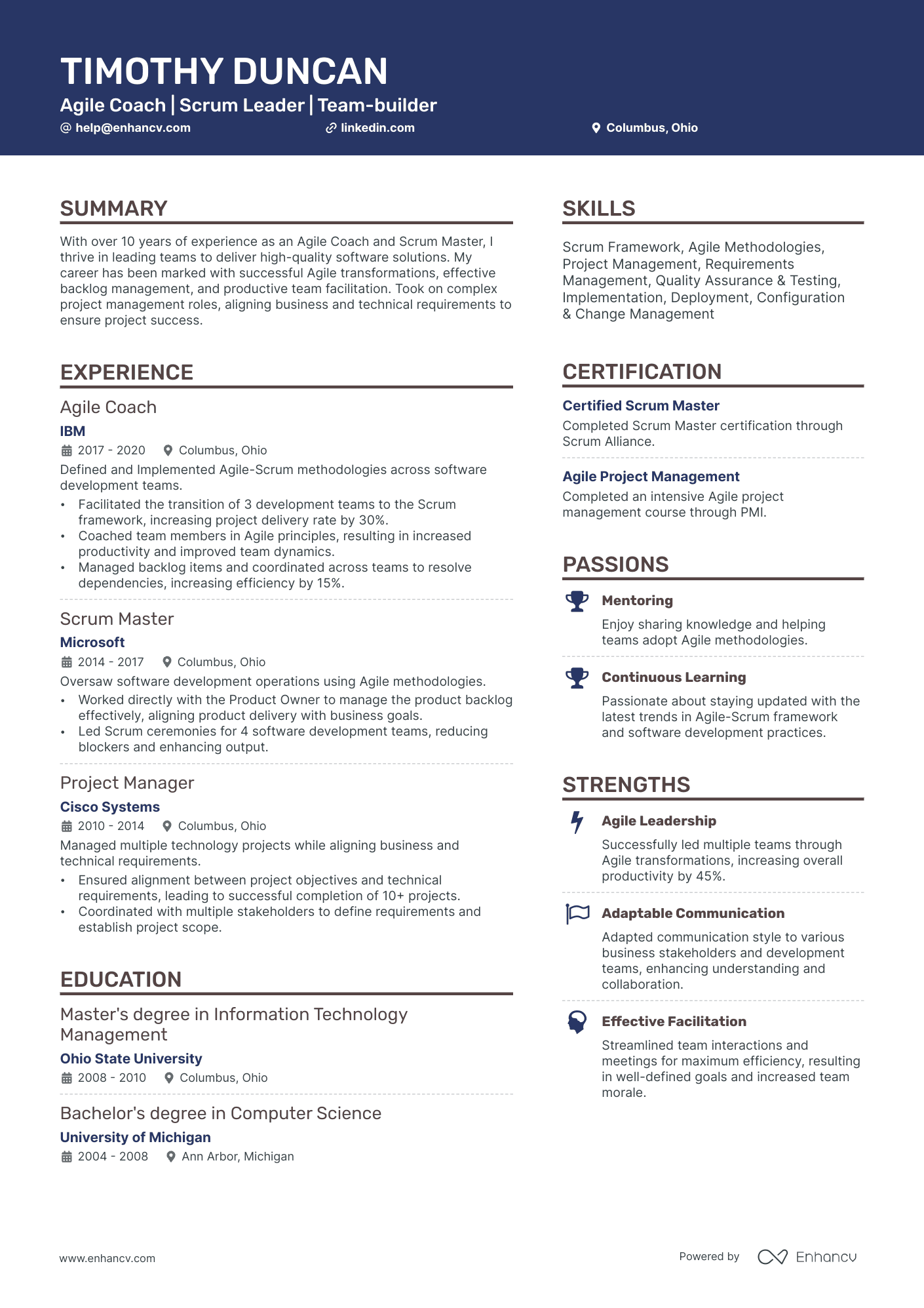 10 Agile Coach Resume Examples & Guide for 2026